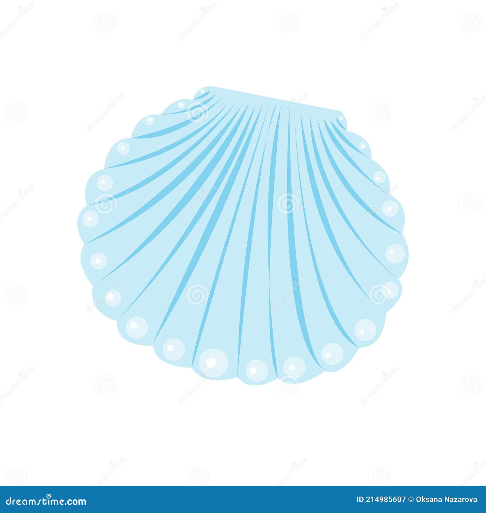 Vector Blue Sea Shell Mollusk. Cartoon Illustration Stock Vector ...