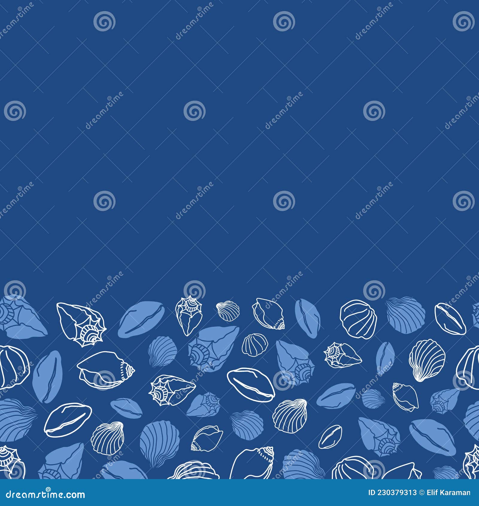 Blue Seashell Border