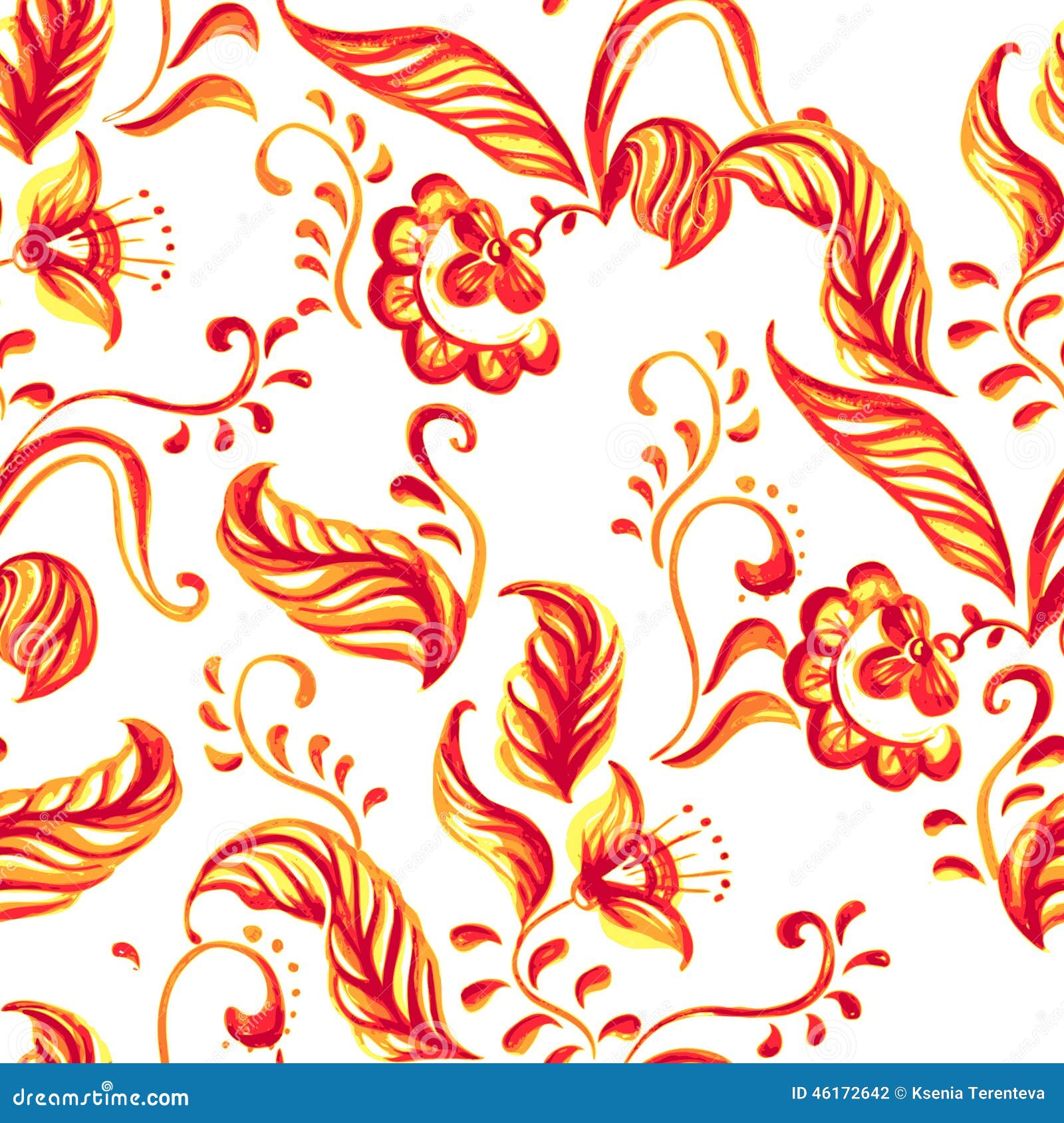 Vector Blue Seamless Floral Ornament Pattern Stock Vector ...