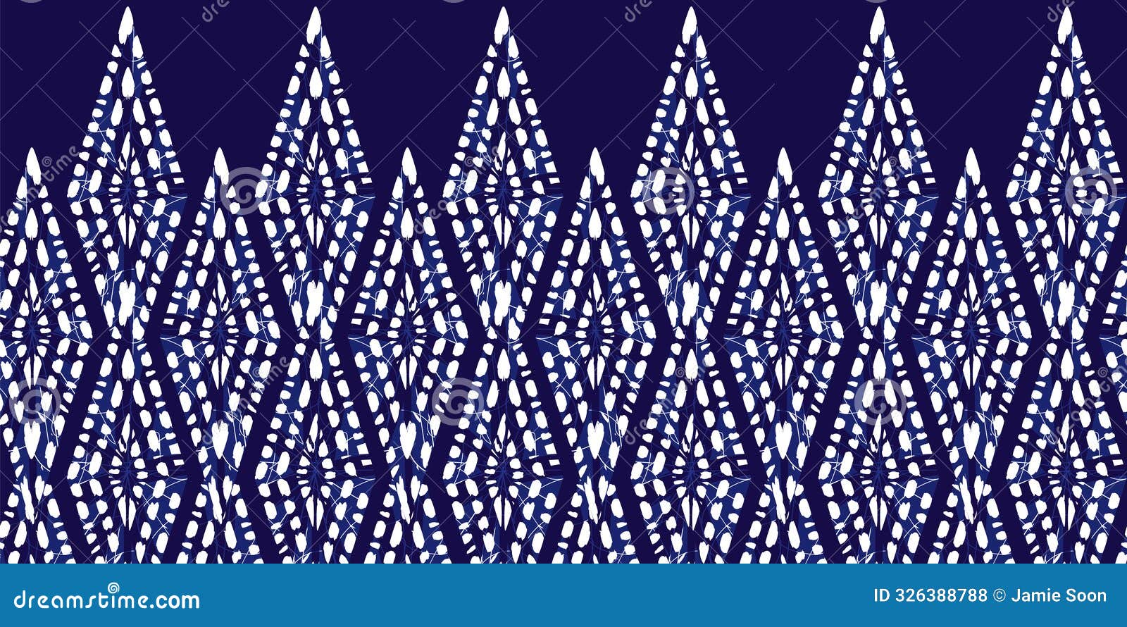 Vector Blue Shibori Monochrome Pointy Vertical Diamonds Horizontal ...