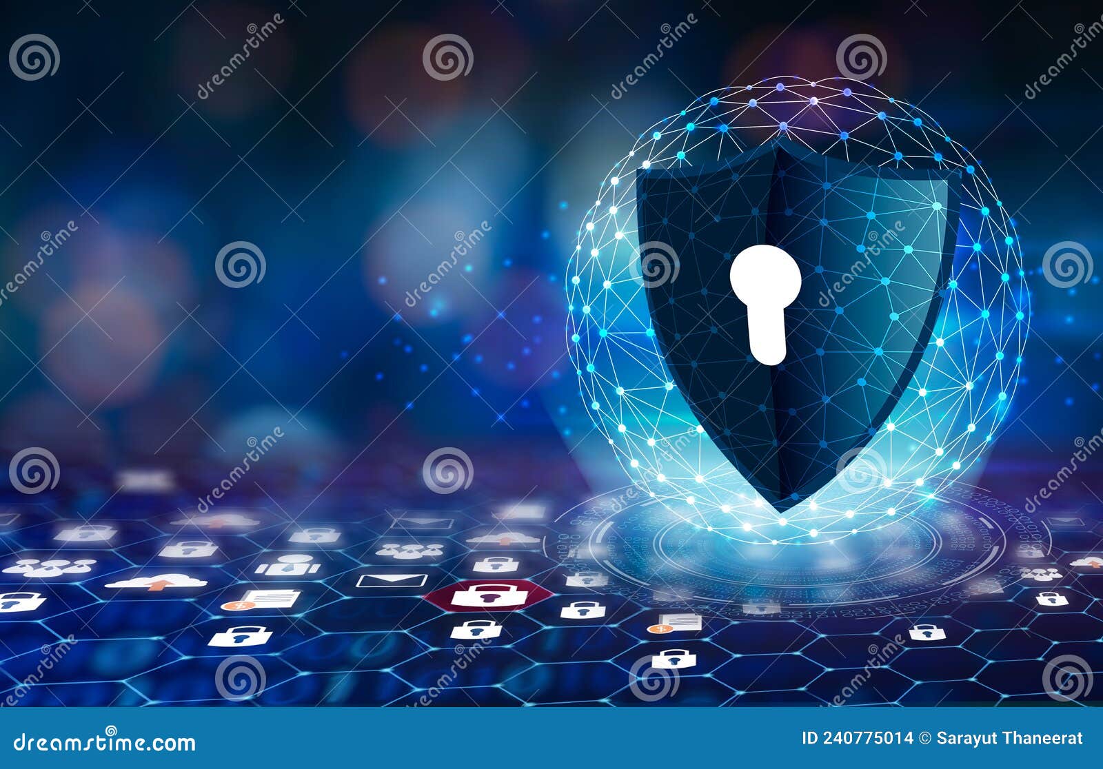 Vector Blue Shield Business Concept of Data Protection Blue Shield Blue ...