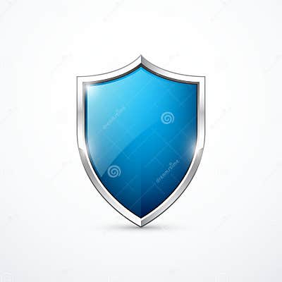 Vector blue shield icon stock vector. Illustration of force - 102334224