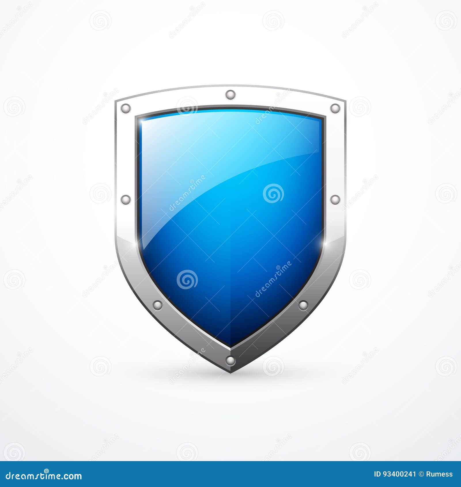 Vector blue shield icon stock vector. Illustration of guard - 93400241