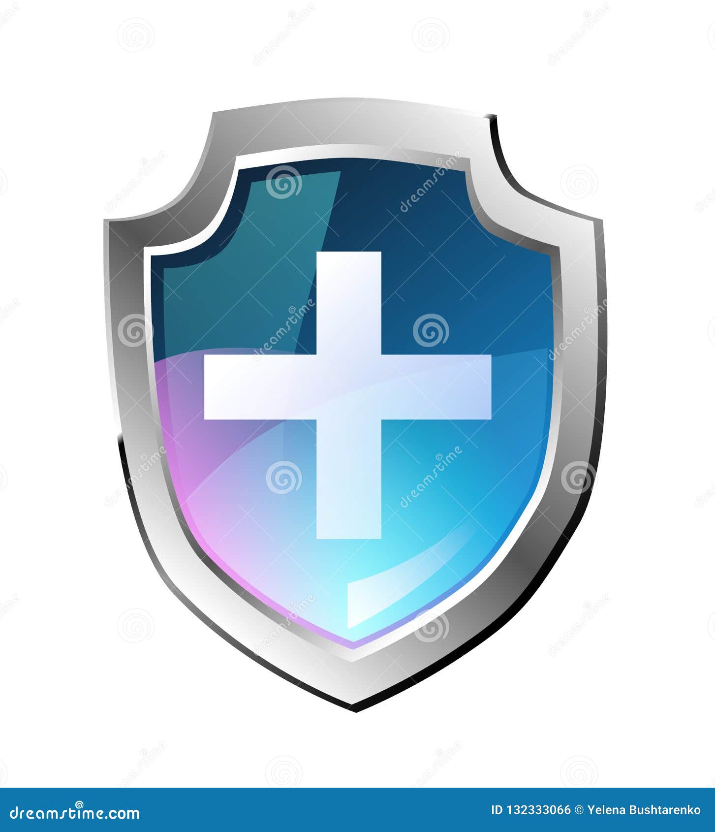 Vector Blue ShieldVector Blue Shield, Realistic Image, White Cross ...
