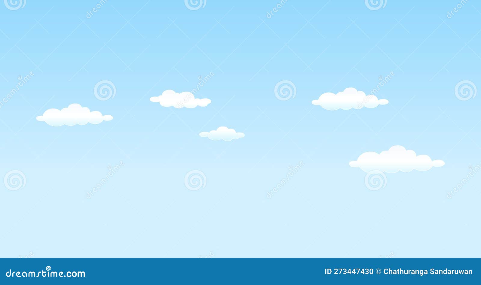Vector Blue Sky Clouds, Clean Style Stock Vector - Illustration of ...