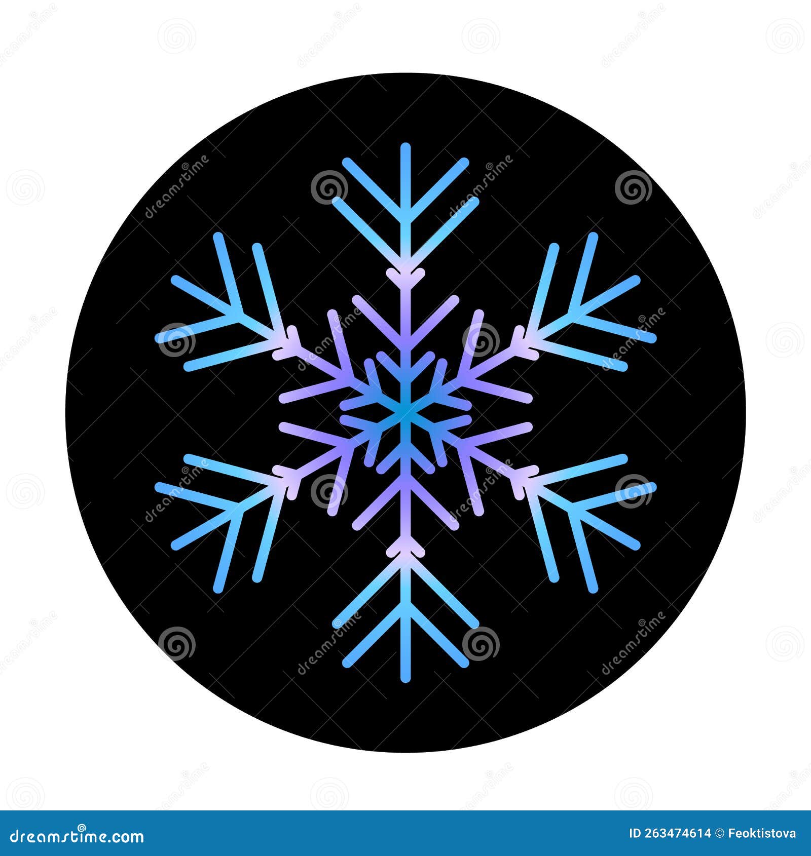 Vector Blue Snowflake at Round Background Icon. Illustration for Web ...