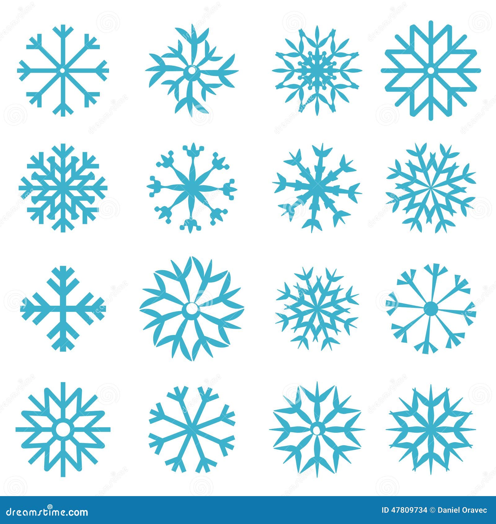 Vector Blue Snowflakes Set stock vector. Illustration of weather - 47809734