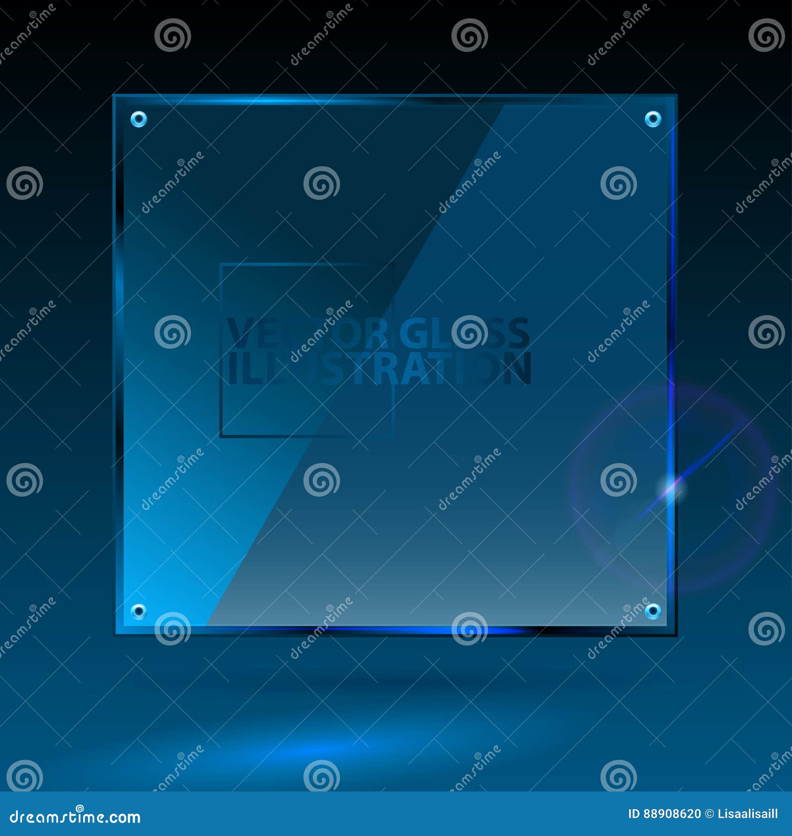 Vector Blue Square Glass - Light Background and Banner Stock Vector ...