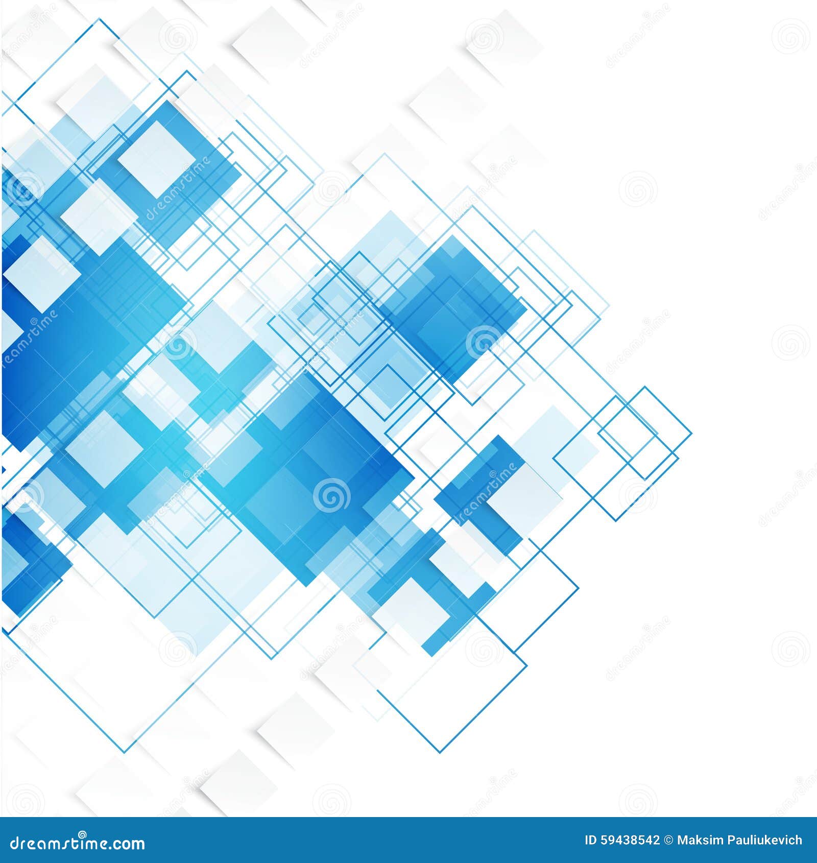 Vector Blue Squares. Abstract Background Stock Vector - Illustration of ...