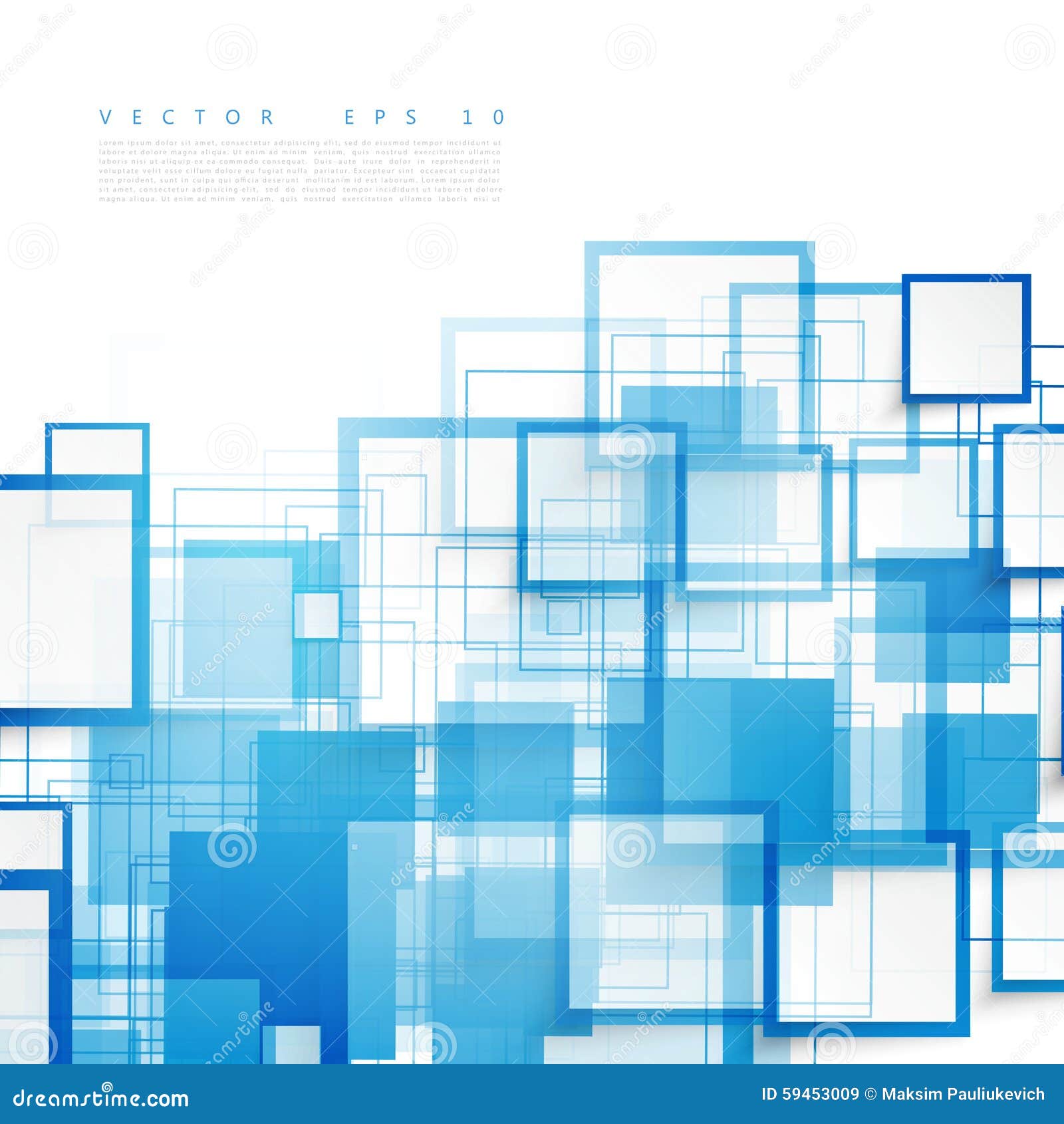 Vector Blue Squares. Abstract Background Stock Vector - Illustration of ...