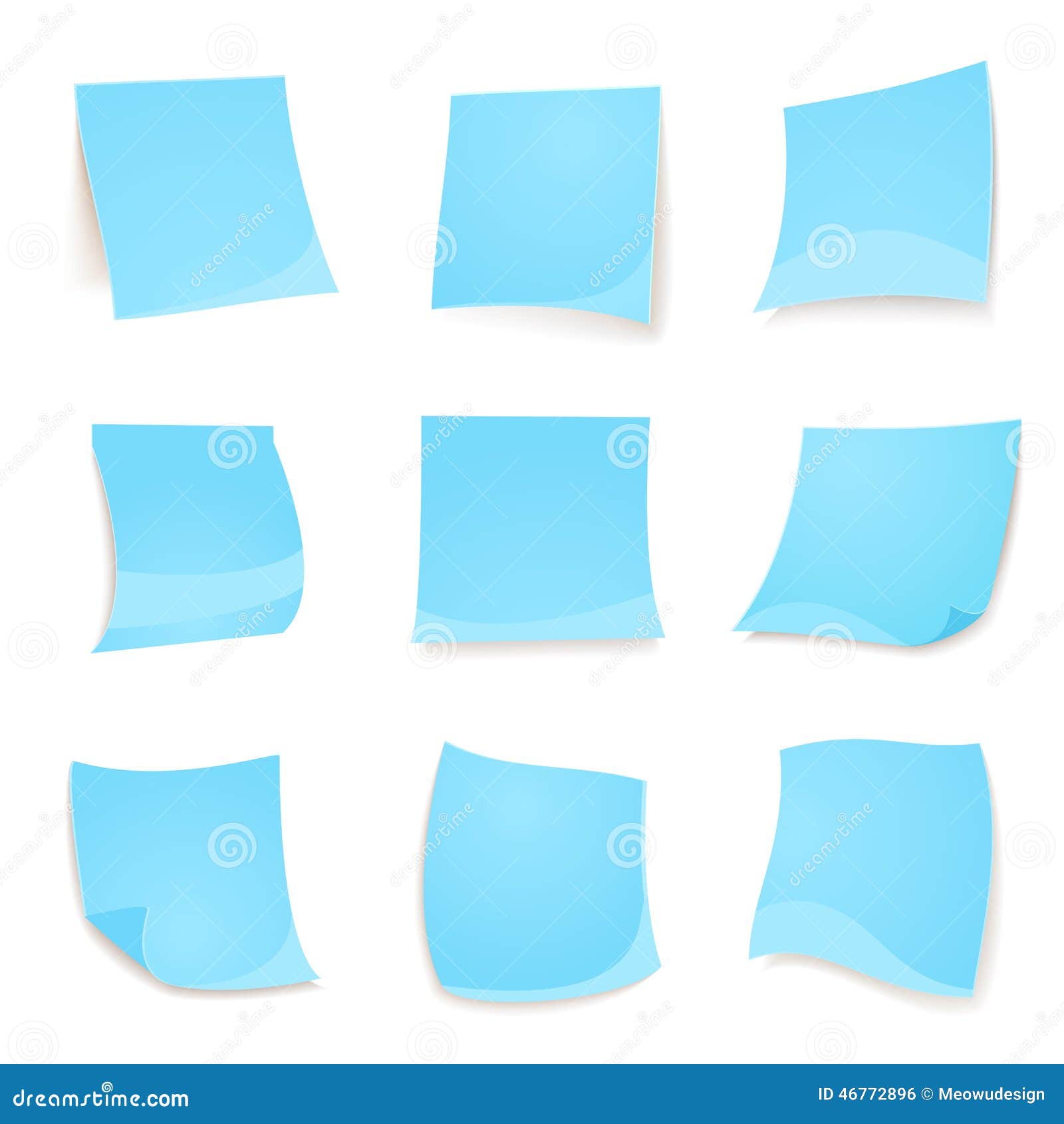 Vector Blue Stick Note Isolated on White Stock Vector - Illustration of ...