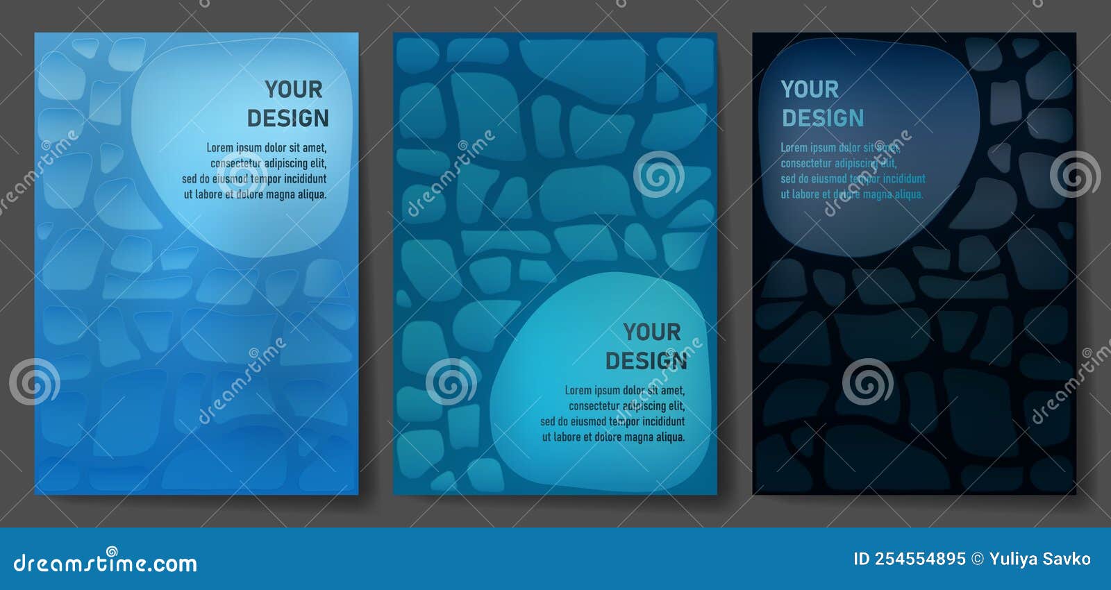 Vector Blue Cover Set. Stone Texture Background. Stock Vector ...