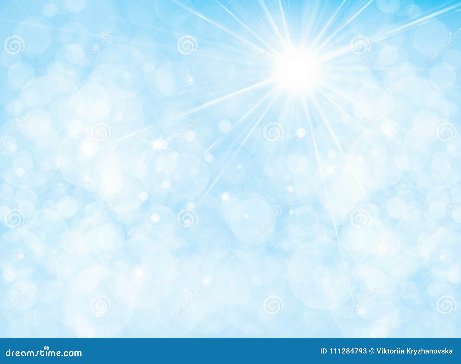 Vector Blue, Sun Shine Sky Background. Stock Vector - Illustration of ...
