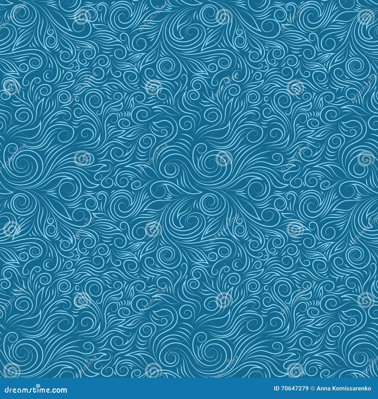 Vector Blue Swirl Pattern stock vector. Illustration of swirls - 70647279