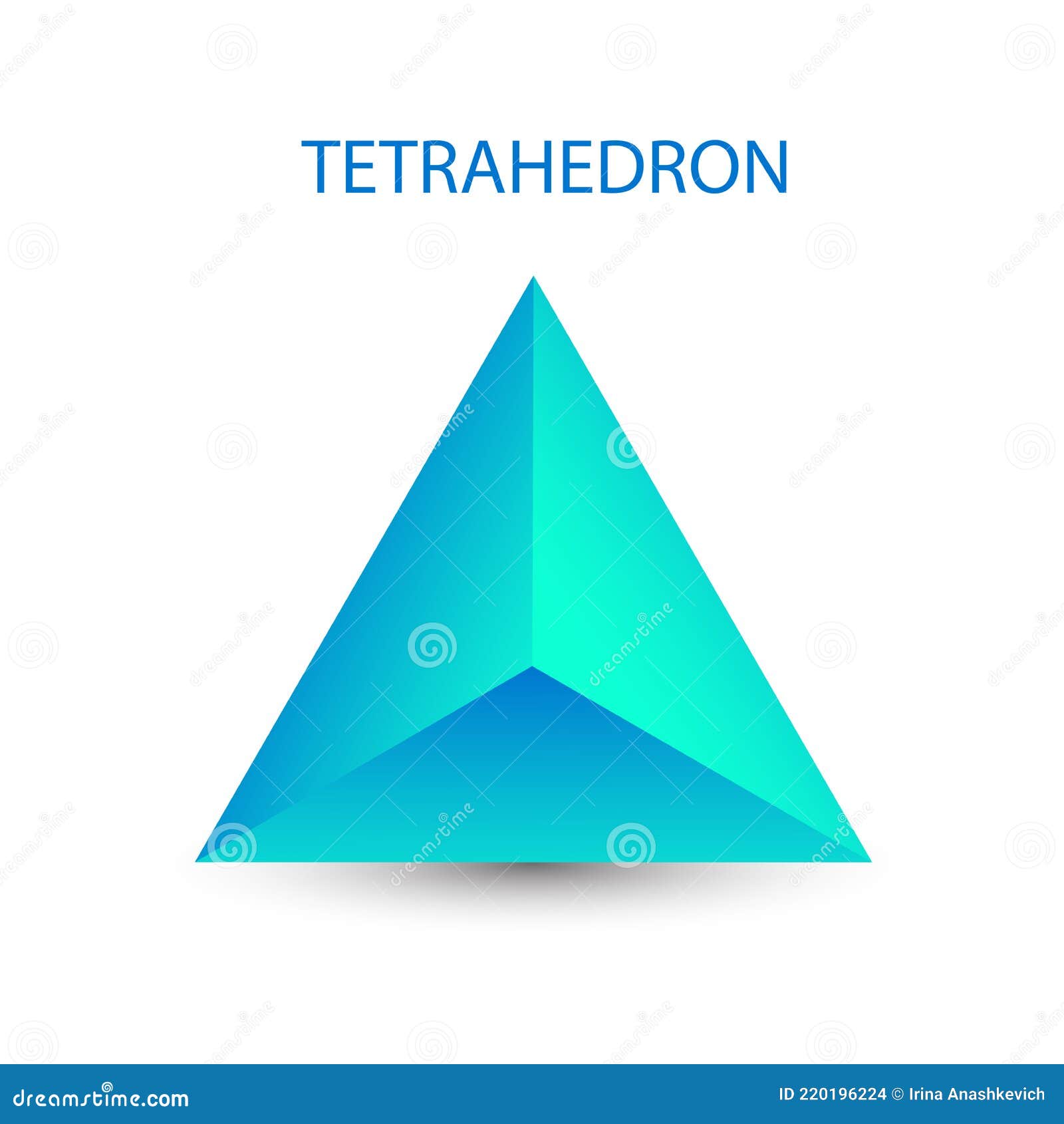 Vector Blue Tetrahedron with Gradients for Game, Icon, Package Design ...