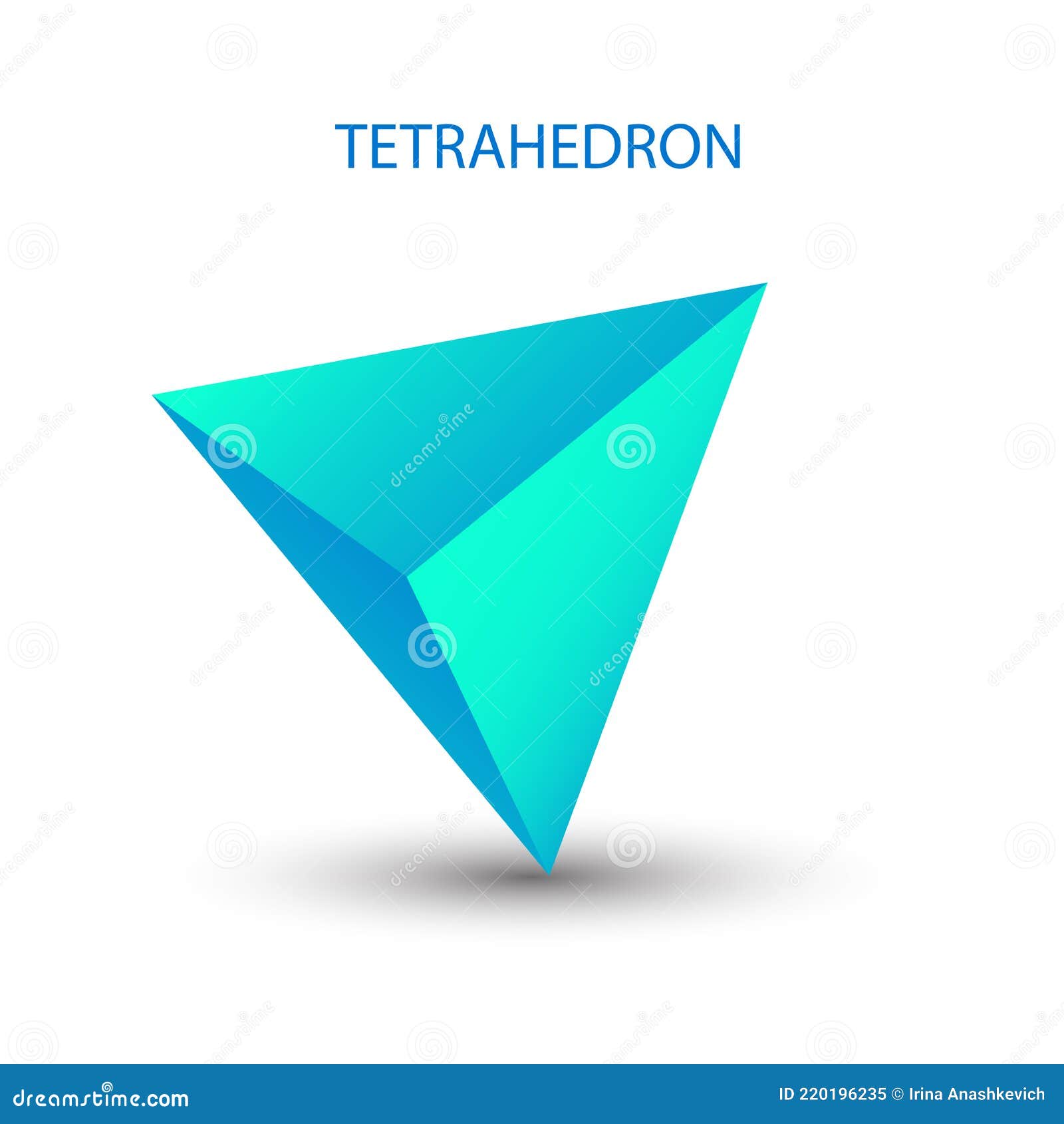 Vector Blue Tetrahedron with Gradients for Game, Icon, Package Design ...