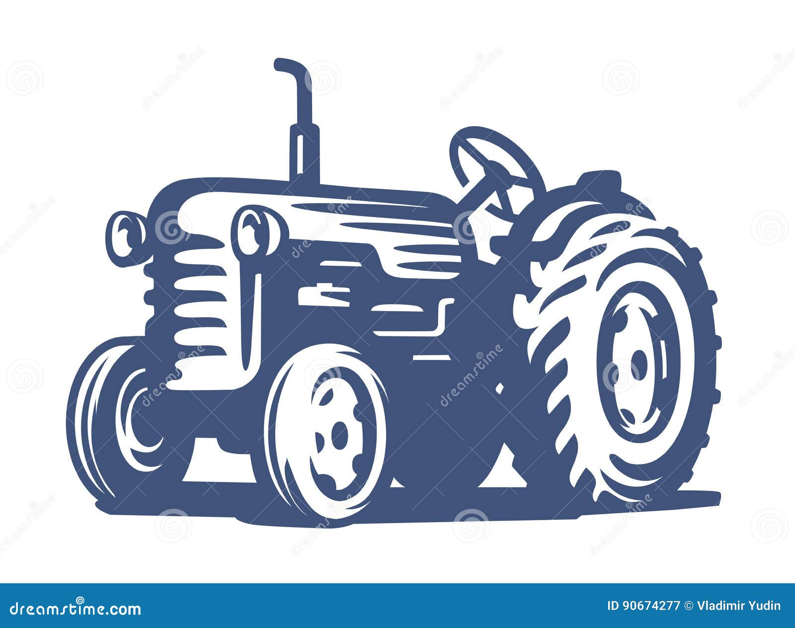Vector blue Tractor stock vector. Illustration of template - 90674277