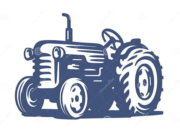 Vector blue Tractor stock vector. Illustration of template - 90674277