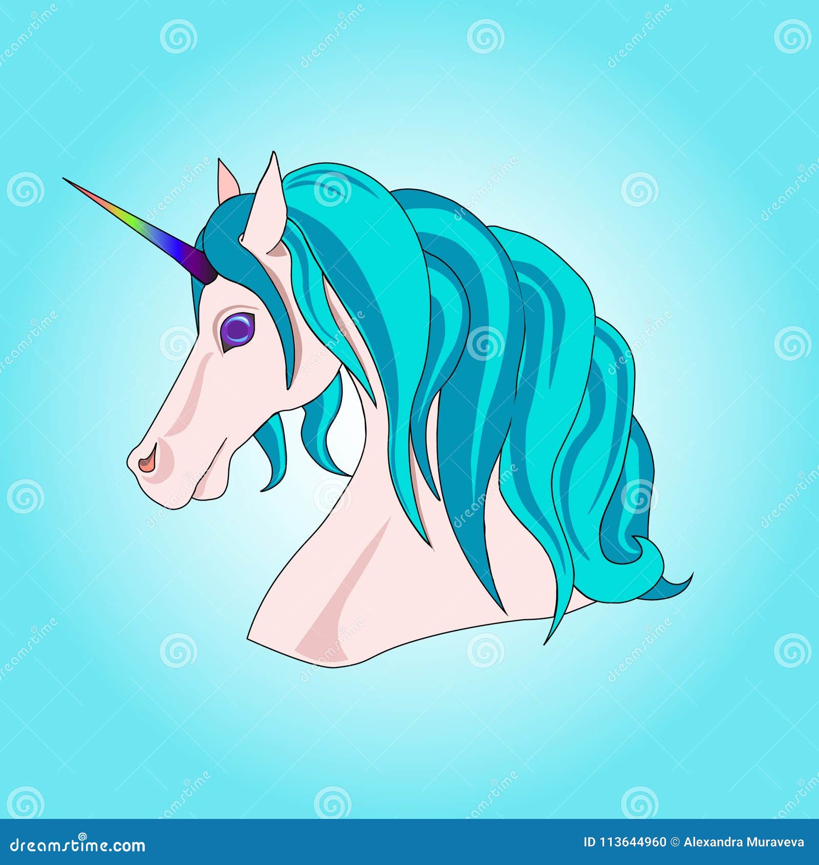 Vector blue unicorn editorial image. Illustration of float - 113644960