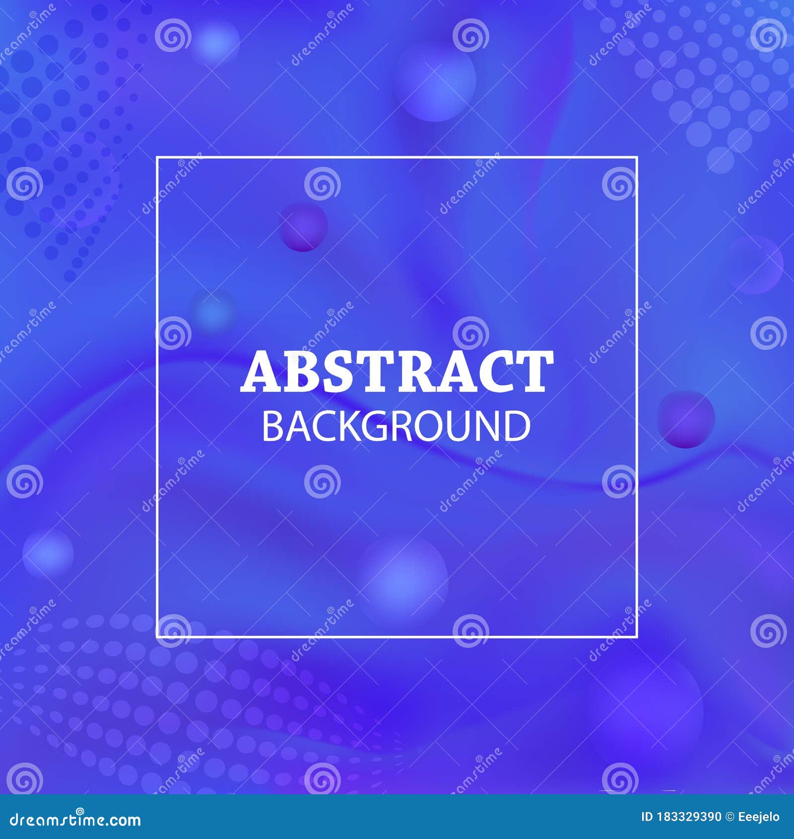 Vector Blue and Violet Liquid Color Background with Spheres and Halfton ...