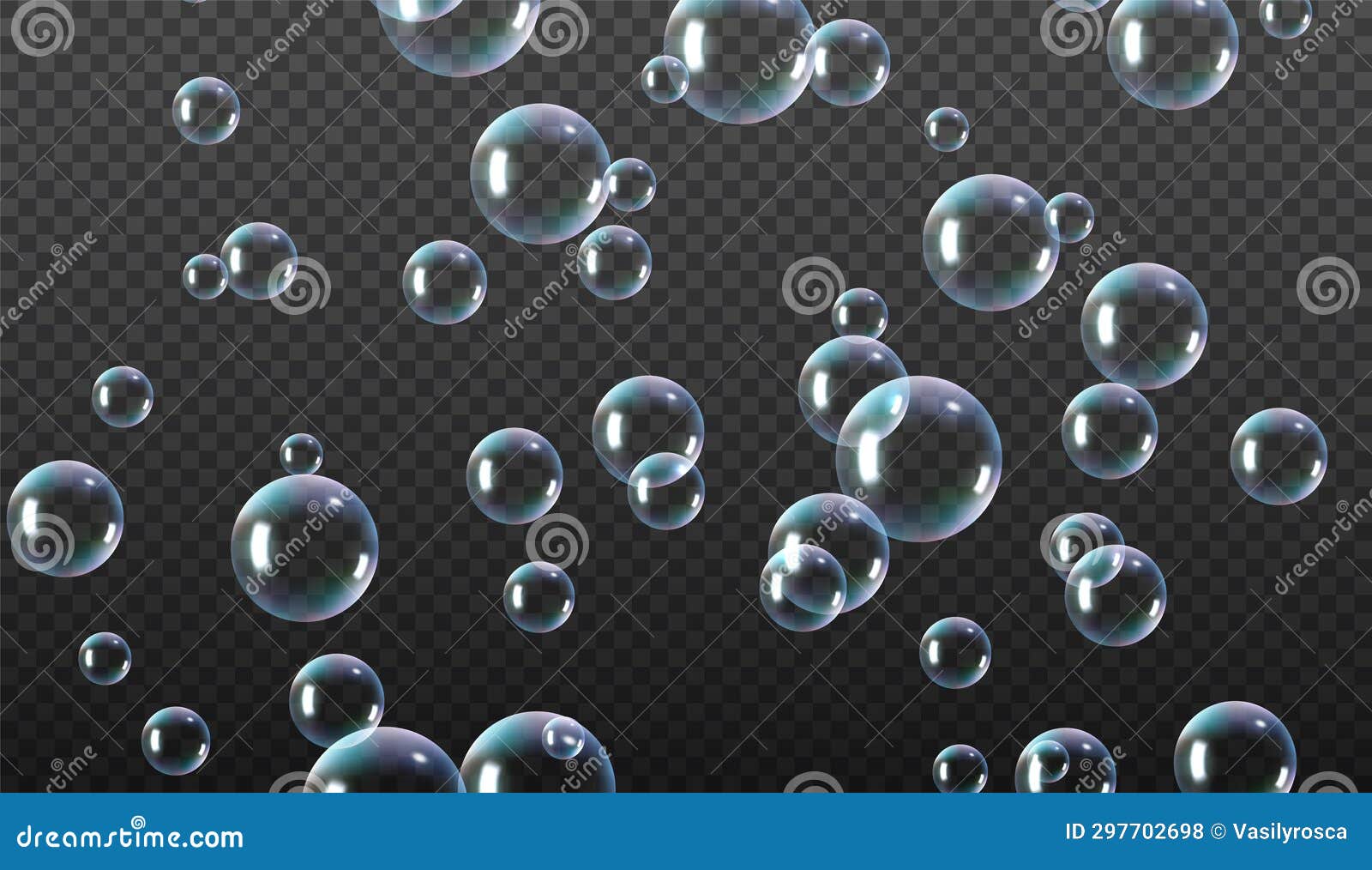 Vector Blue Wash Bubble Background. Soap Bubble Background Liquid ...