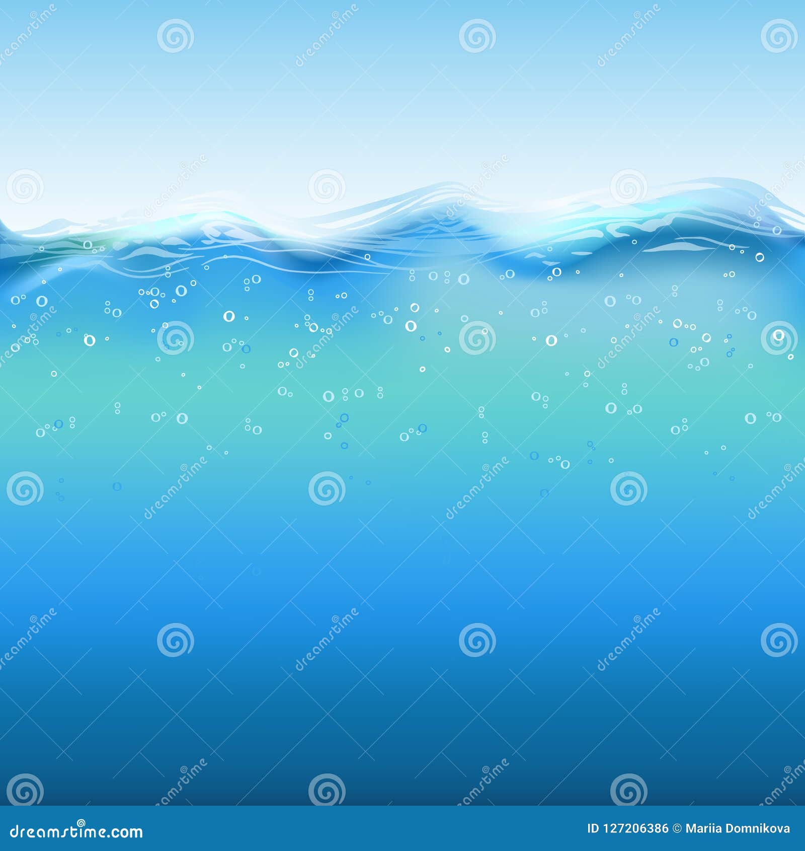 Water layer stock vector. Illustration of vector, bubbles - 127206386