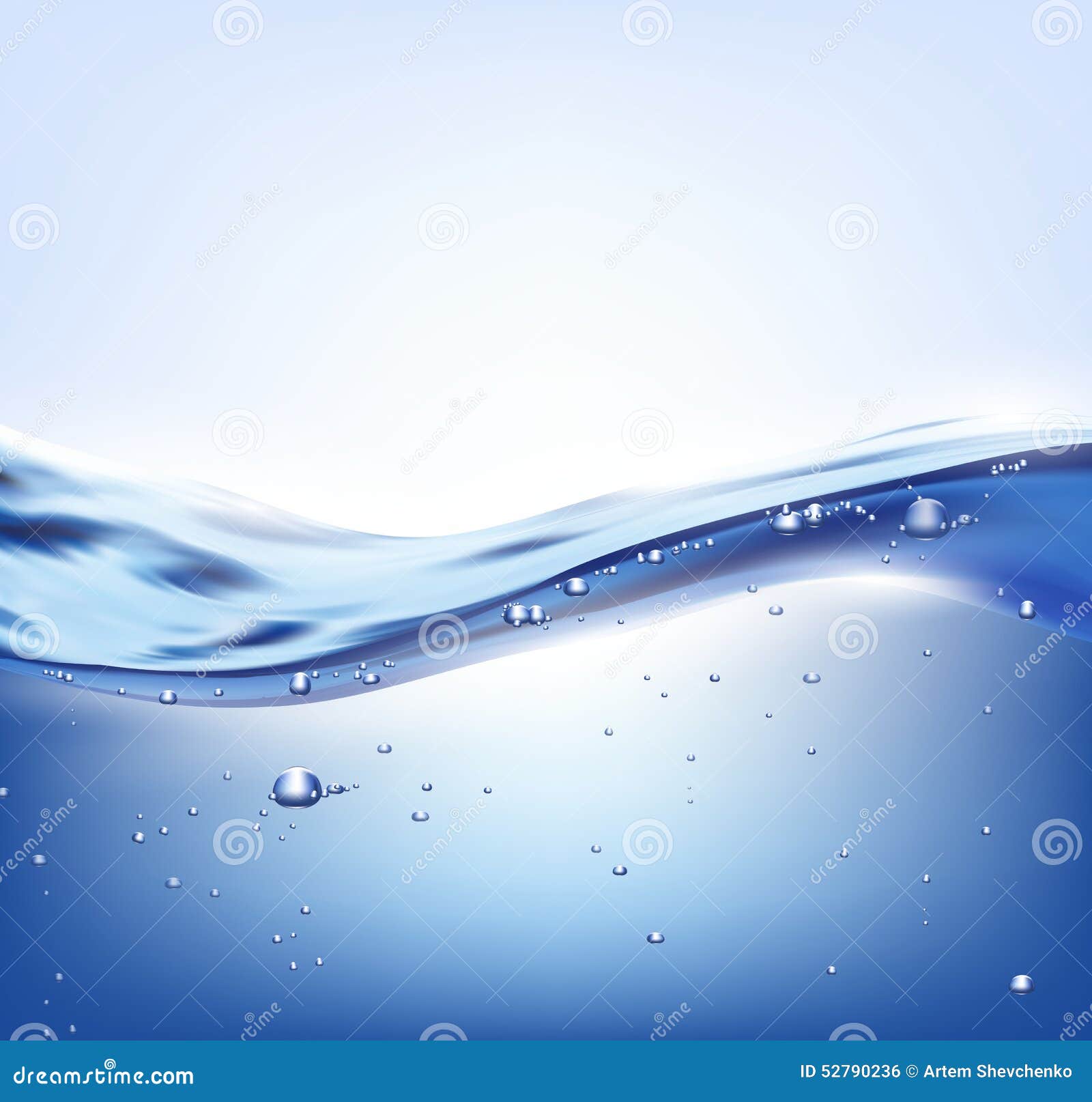 Vector blue water wave stock vector. Illustration of purity - 52790236