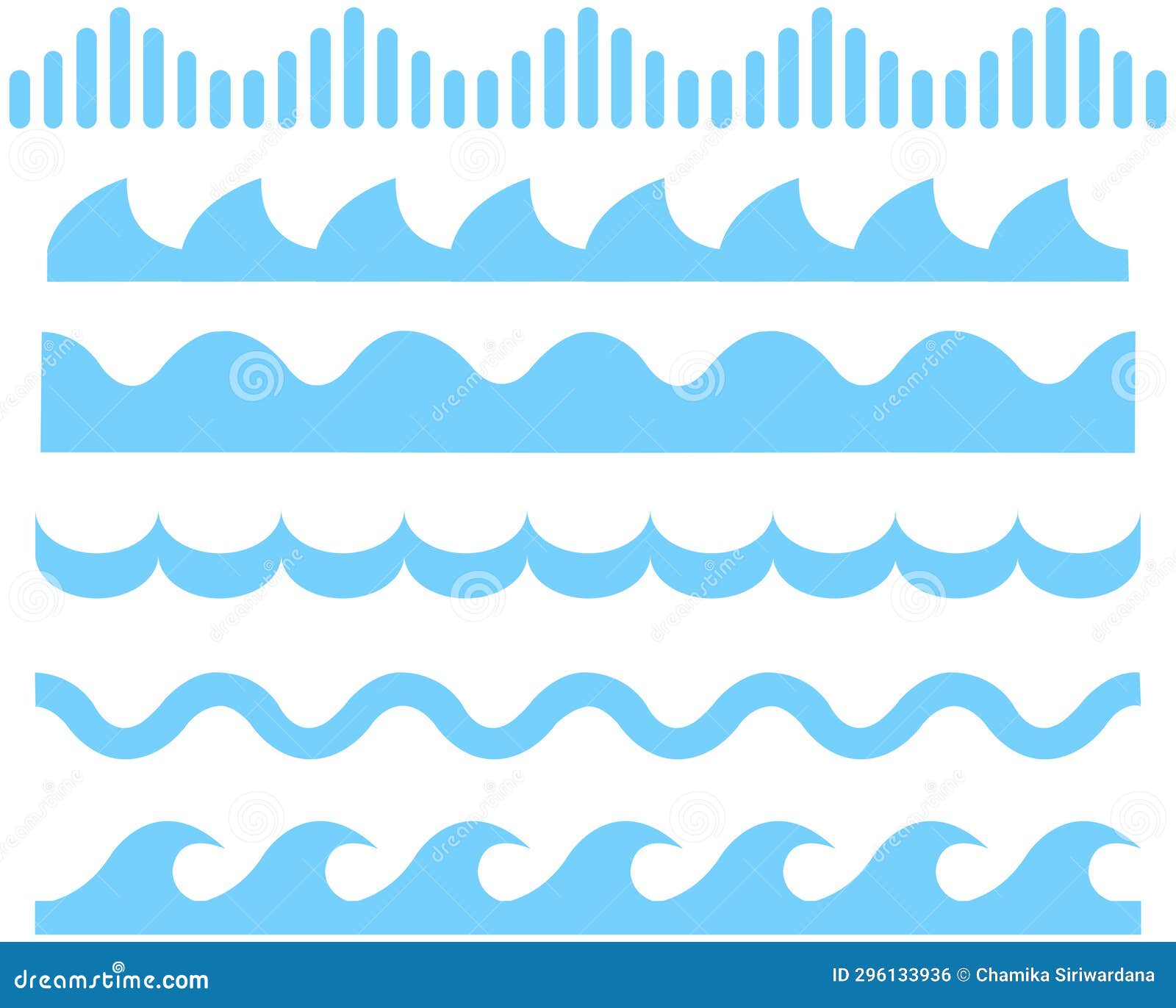 Vector blue wave icons set stock vector. Illustration of simple - 296133936