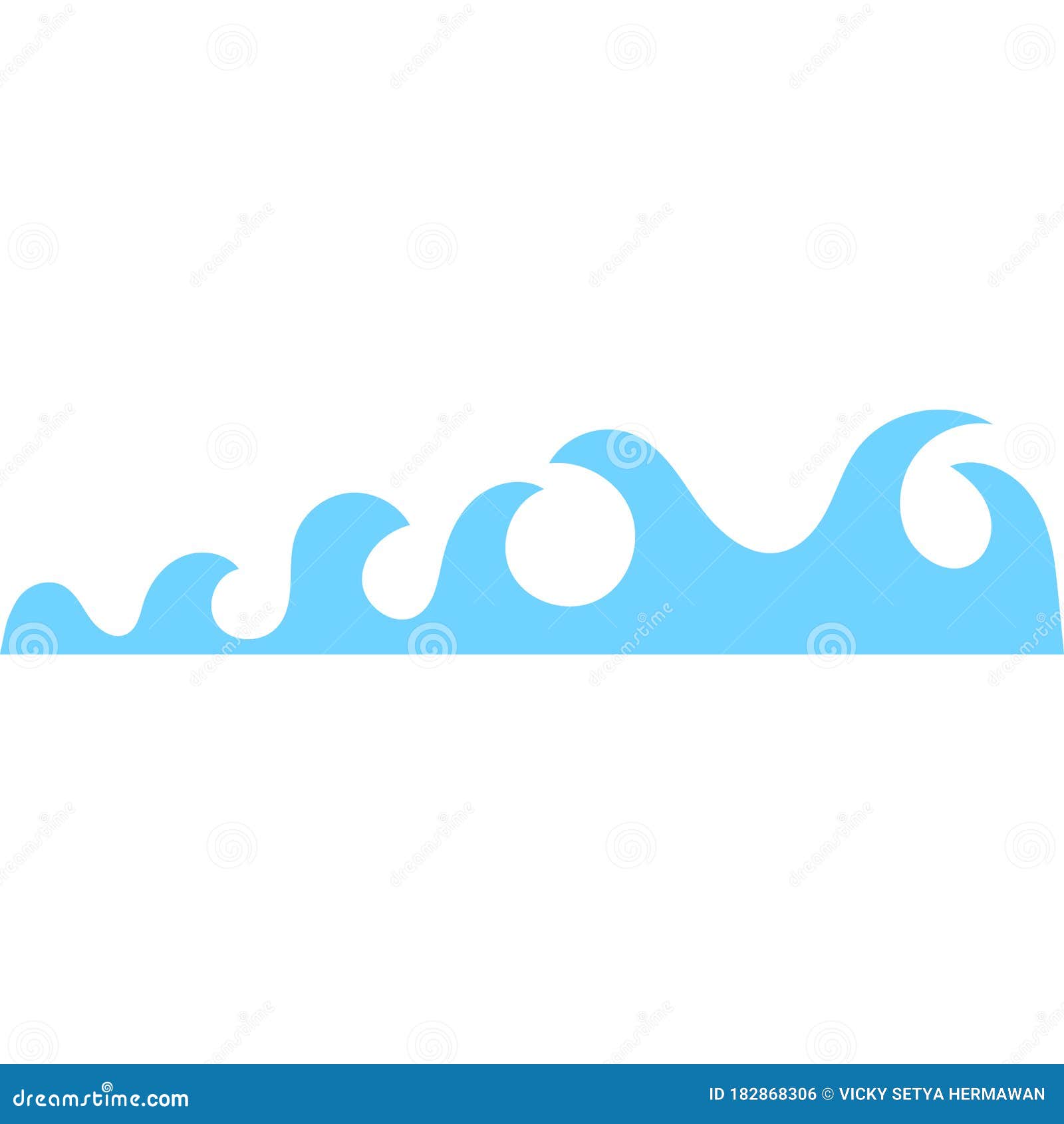 Vector Blue Wave Icons Set on White Background. Water Waves - Stock ...