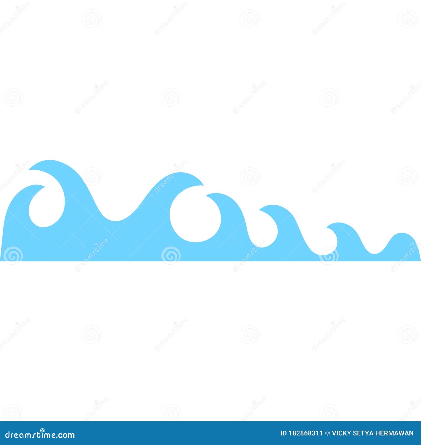 Vector Blue Wave Icons Set on White Background. Water Waves - Stock ...