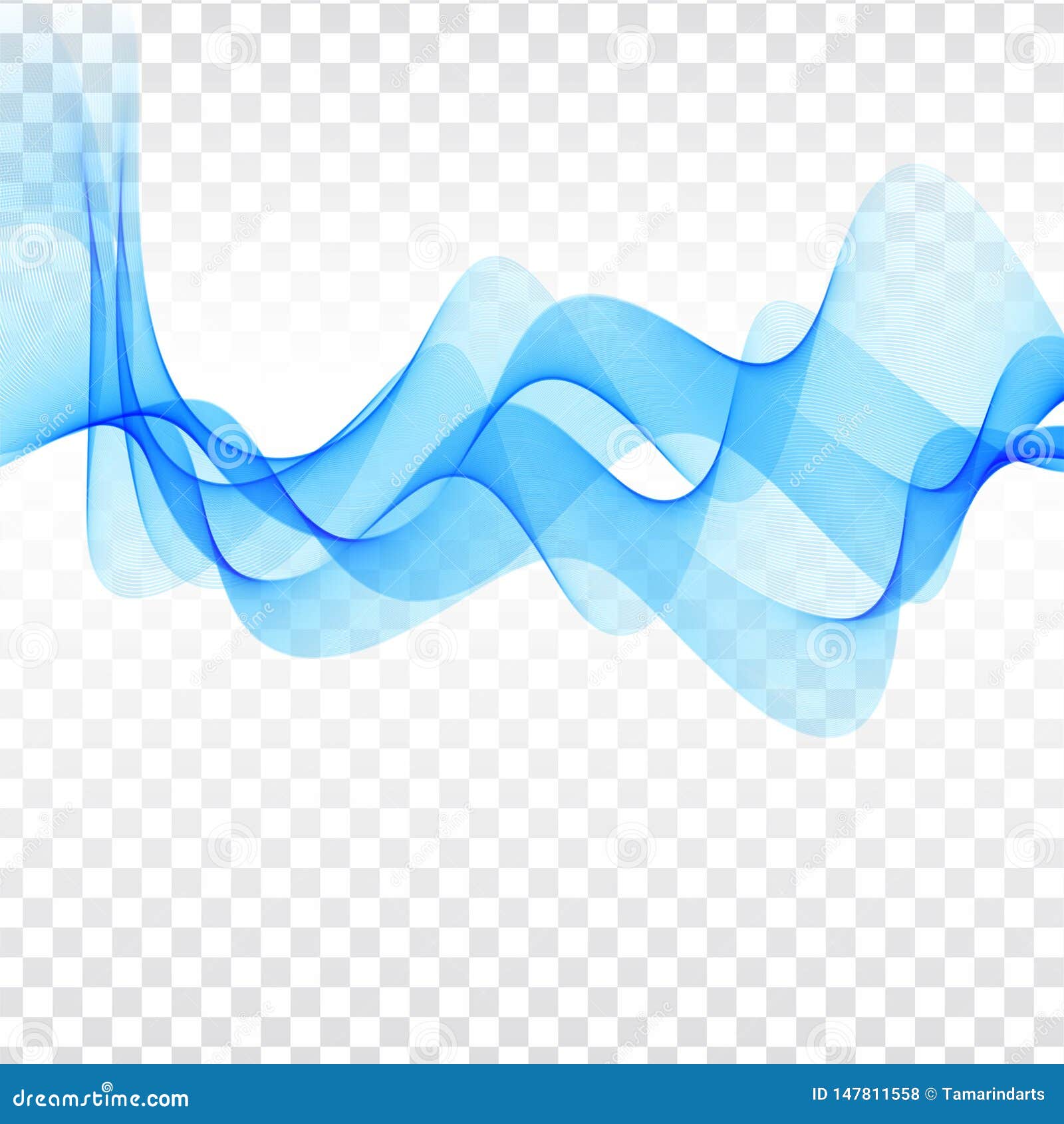 Vector Blue Wave Transparent Elegant Background Stock Vector ...
