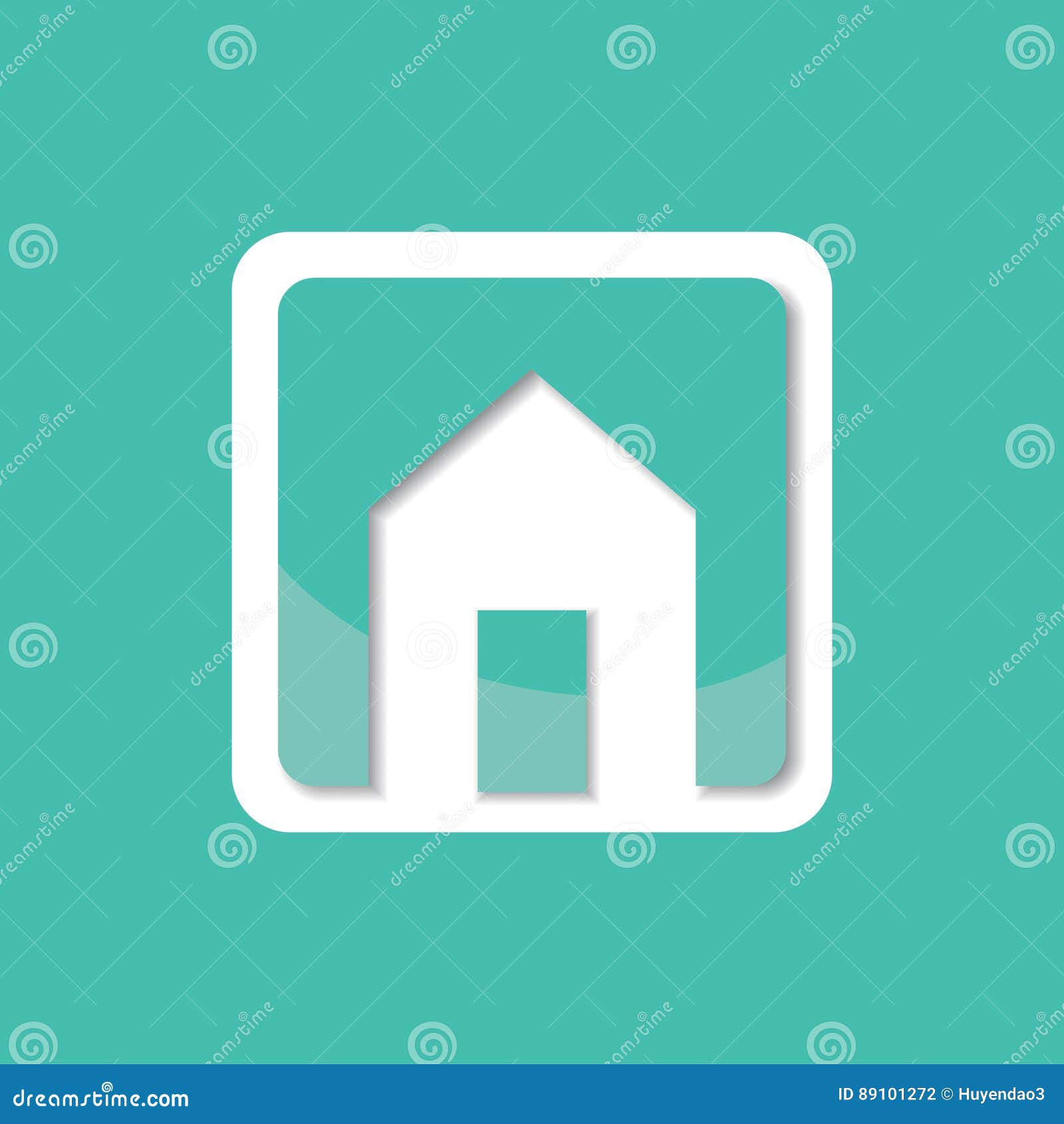 Vector Blue and White Home Icon. Isolated on Blue Stock Vector ...
