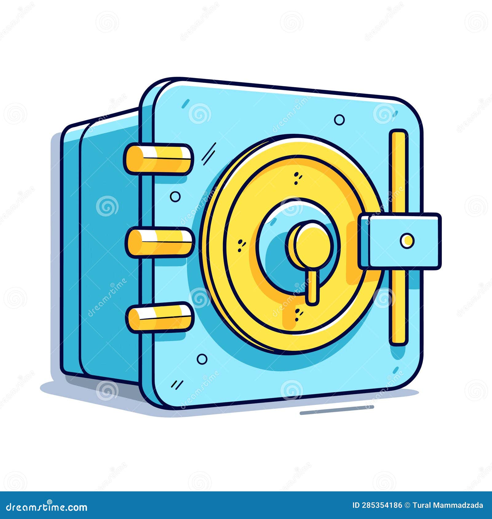 Vector of a Blue and Yellow Book with a Lock on it, Symbolizing Privacy ...