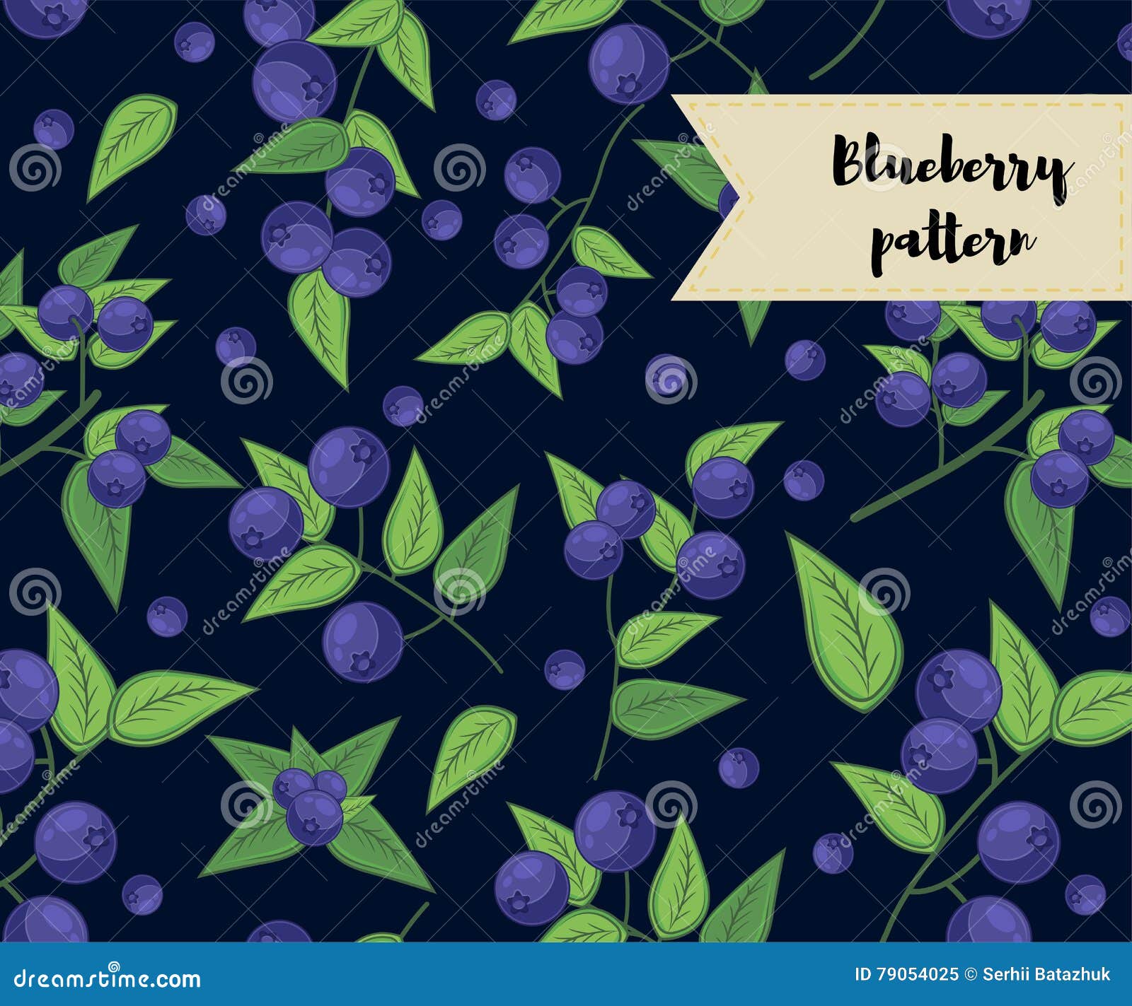 Vector Blueberry Seamless Pattern. Background, Pattern, Fabric Design ...