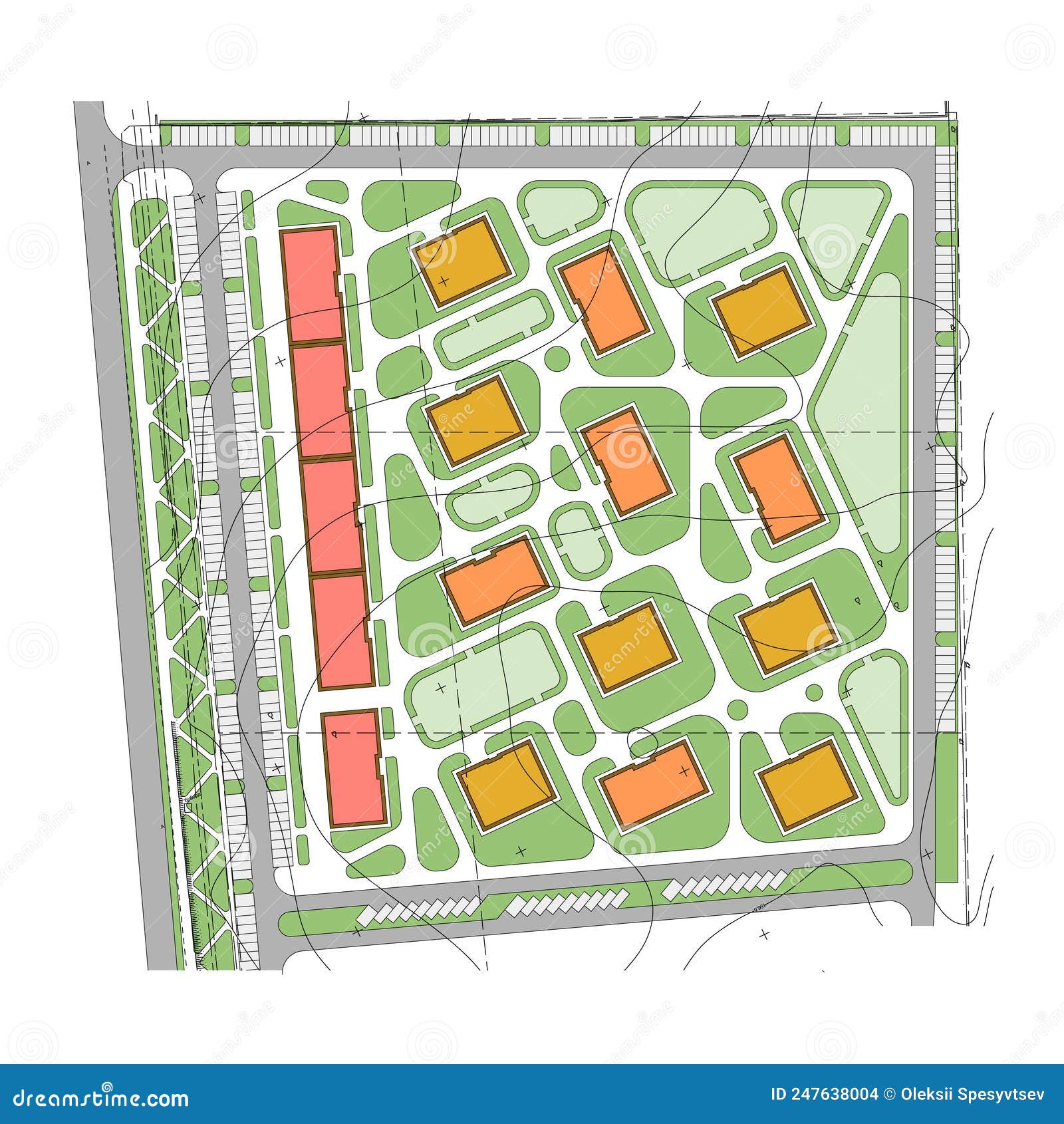 Vector Blueprint of an Architectural Masterplan Stock Vector ...