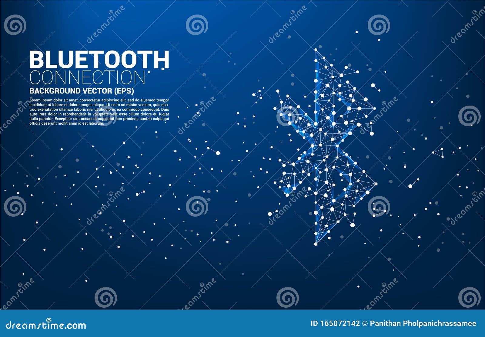 Vector Bluetooth Icon from Dot Connect Line Polygon . Editorial ...