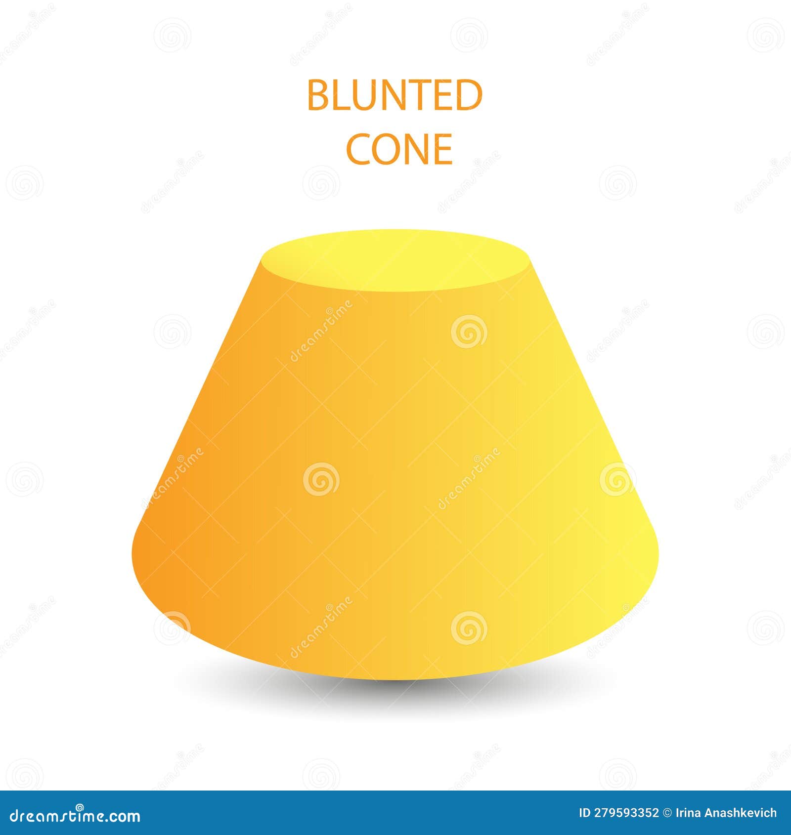 Vector Blunted Cone With Gradients And Shadow For Game, Icon, Package Design, Logo, Mobile, Ui ...