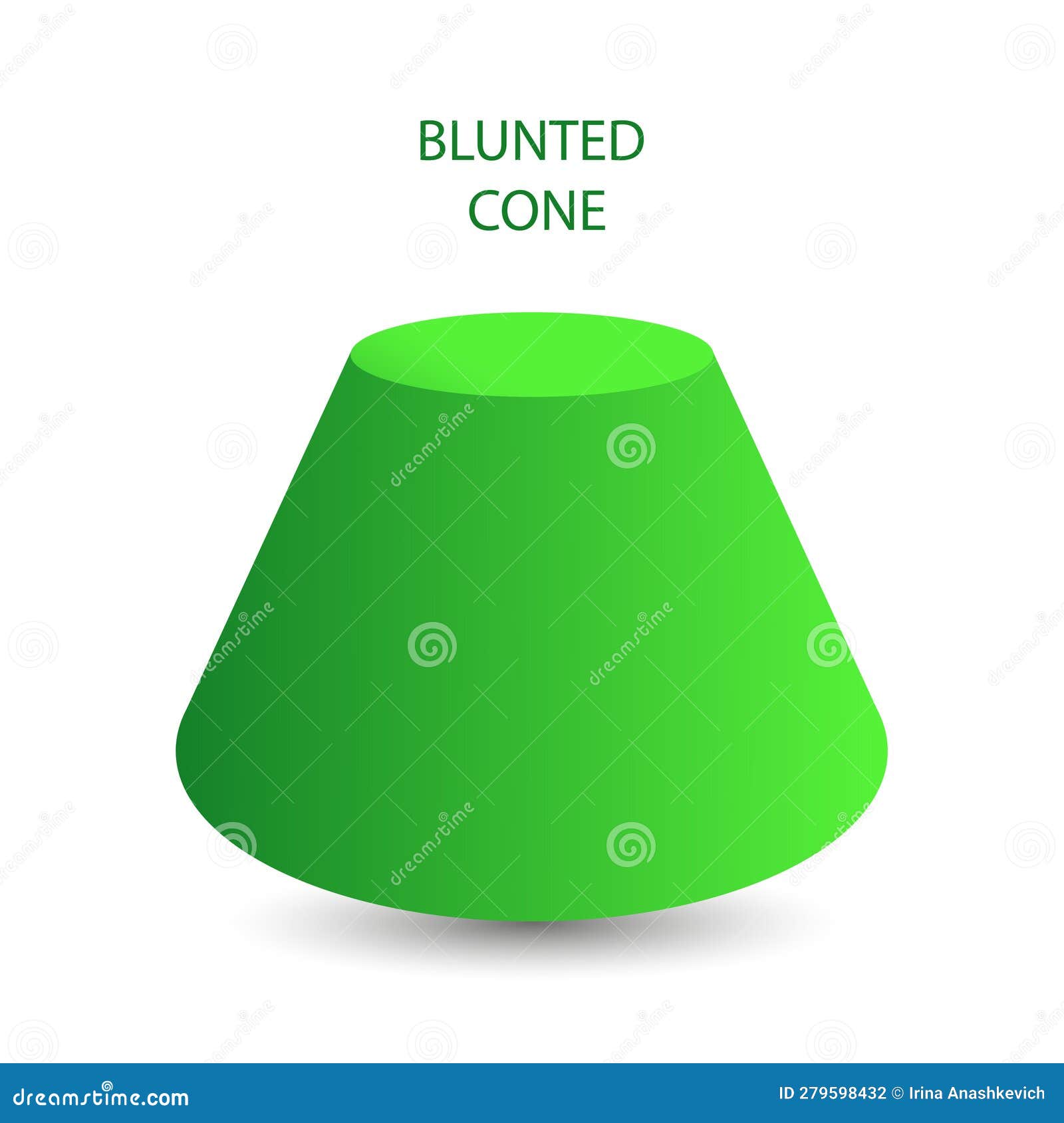 Vector Blunted Cone with Gradients and Shadow for Game, Icon, Package ...