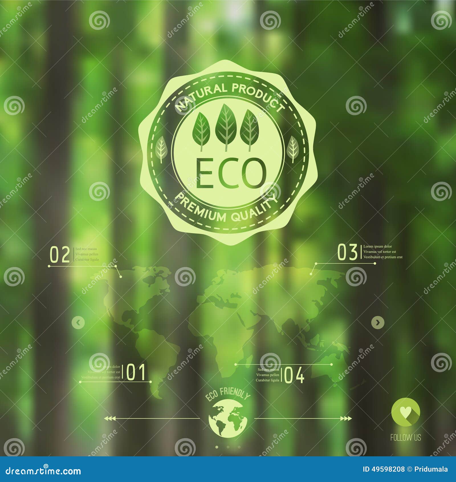 Vector Blurred Landscape, Forest, Eco Badge, Ecology Label, Nature View ...