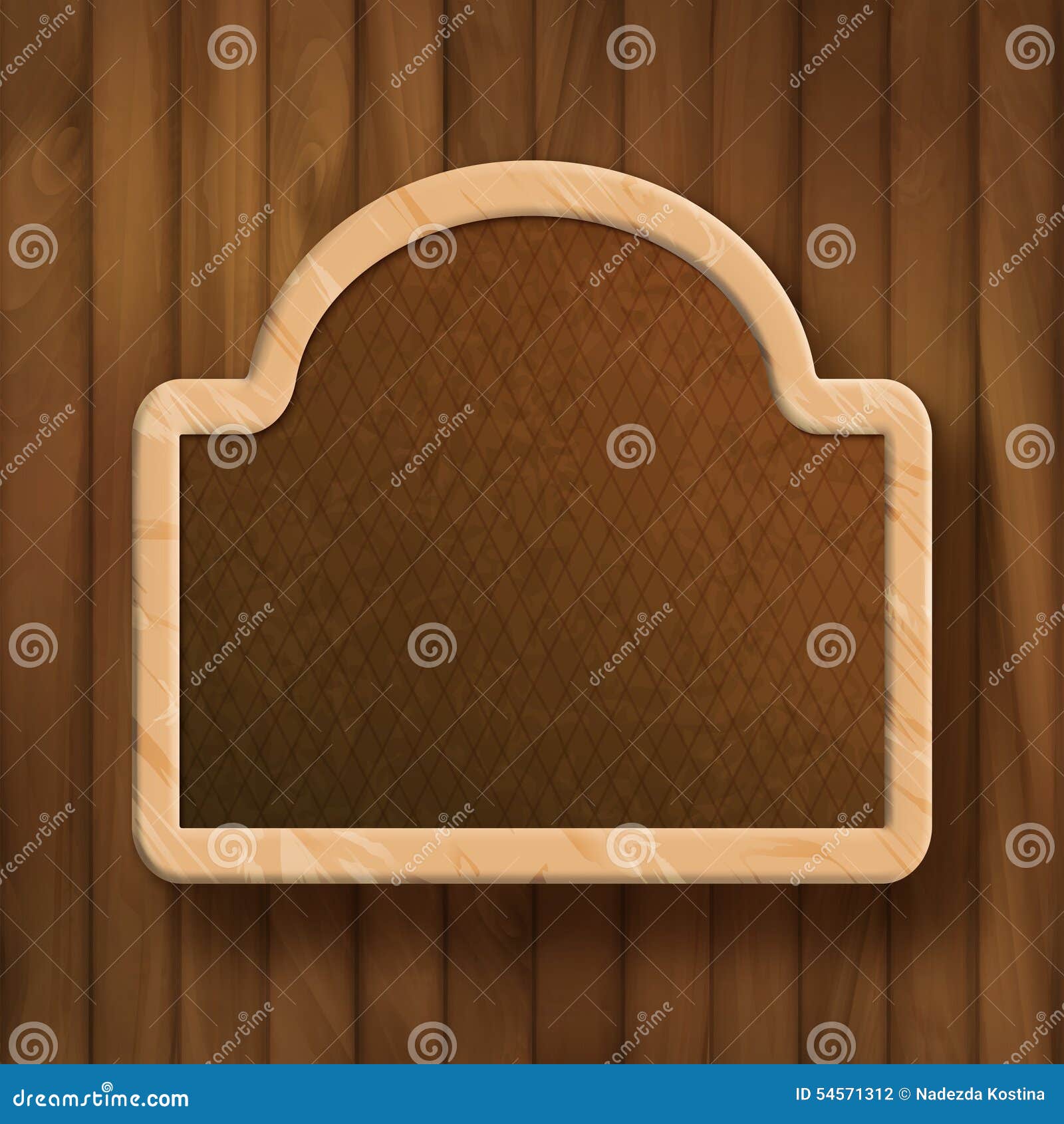 Vector Board Frame on Wood Wall Stock Vector - Illustration of plank ...