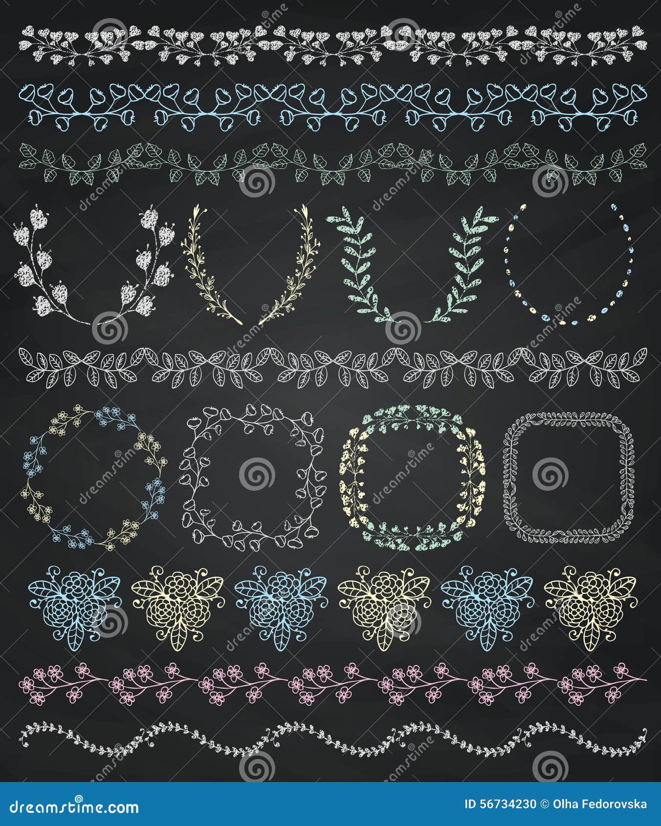 Vector Board Menu Hand Sketched Seamless Borders Stock Vector ...