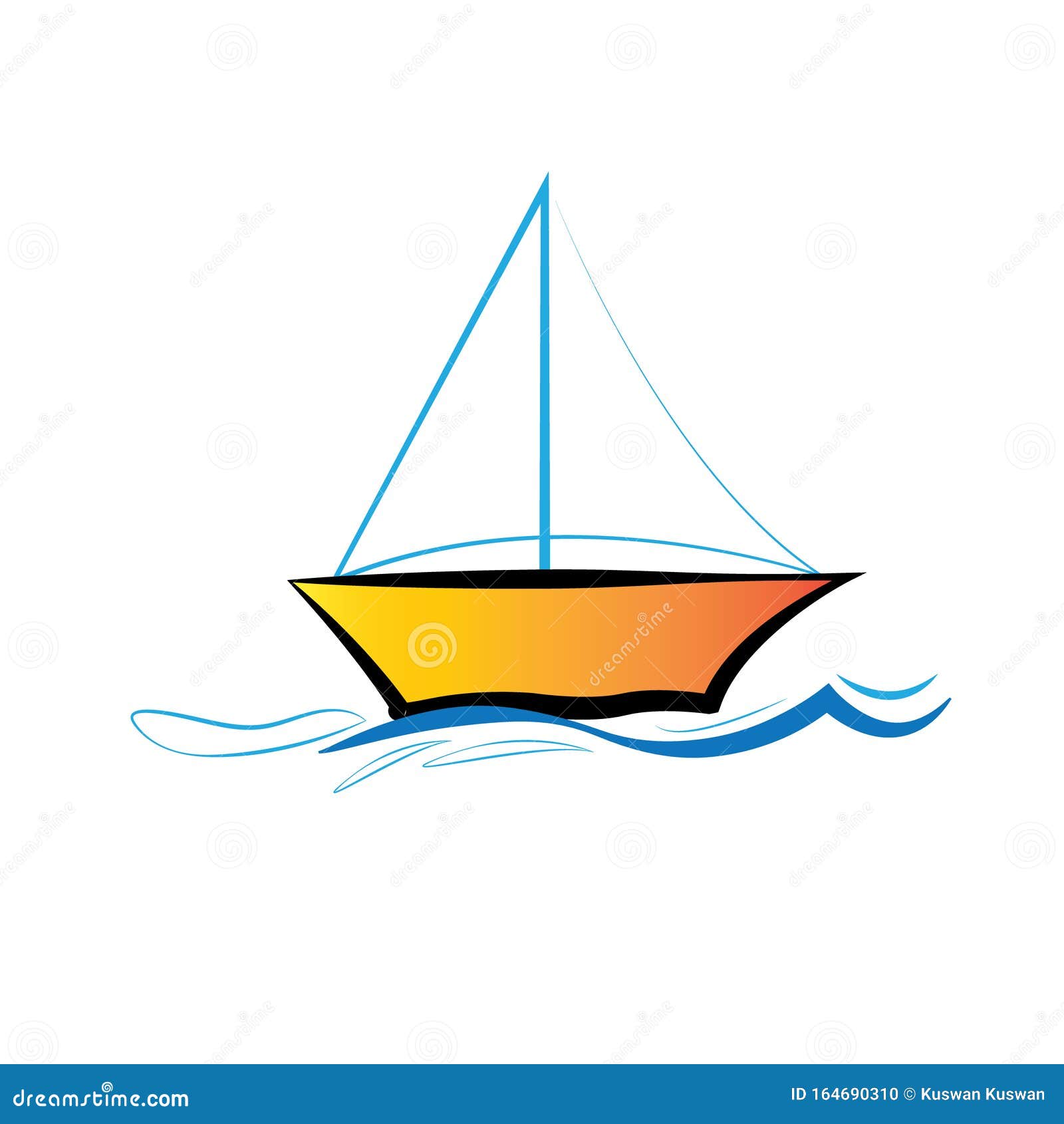 Vector Boat Illustration Design Stock Vector - Illustration of ocean ...