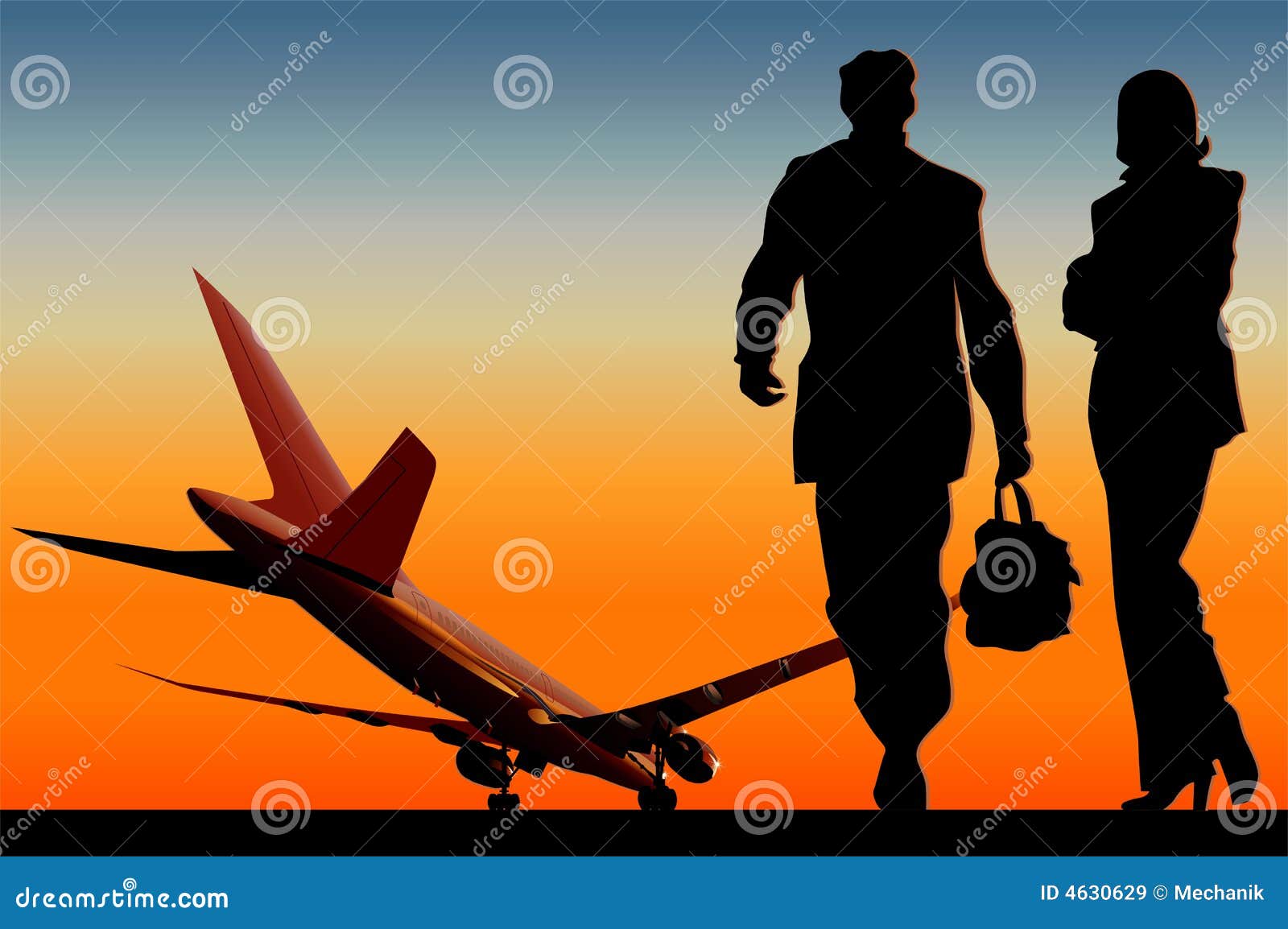 Vector Boeing-787 at Runway Stock Vector - Illustration of ...
