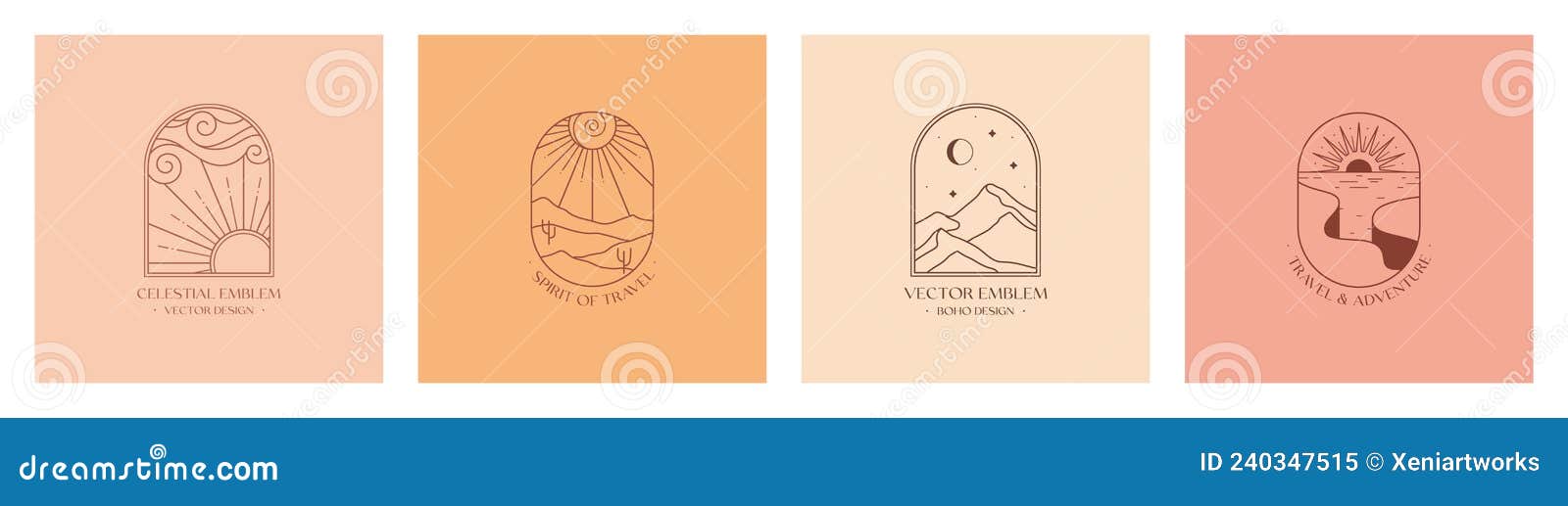 Dunes Logos. Desert Symbols, Dunes. Simple Icons With Sandhills ...