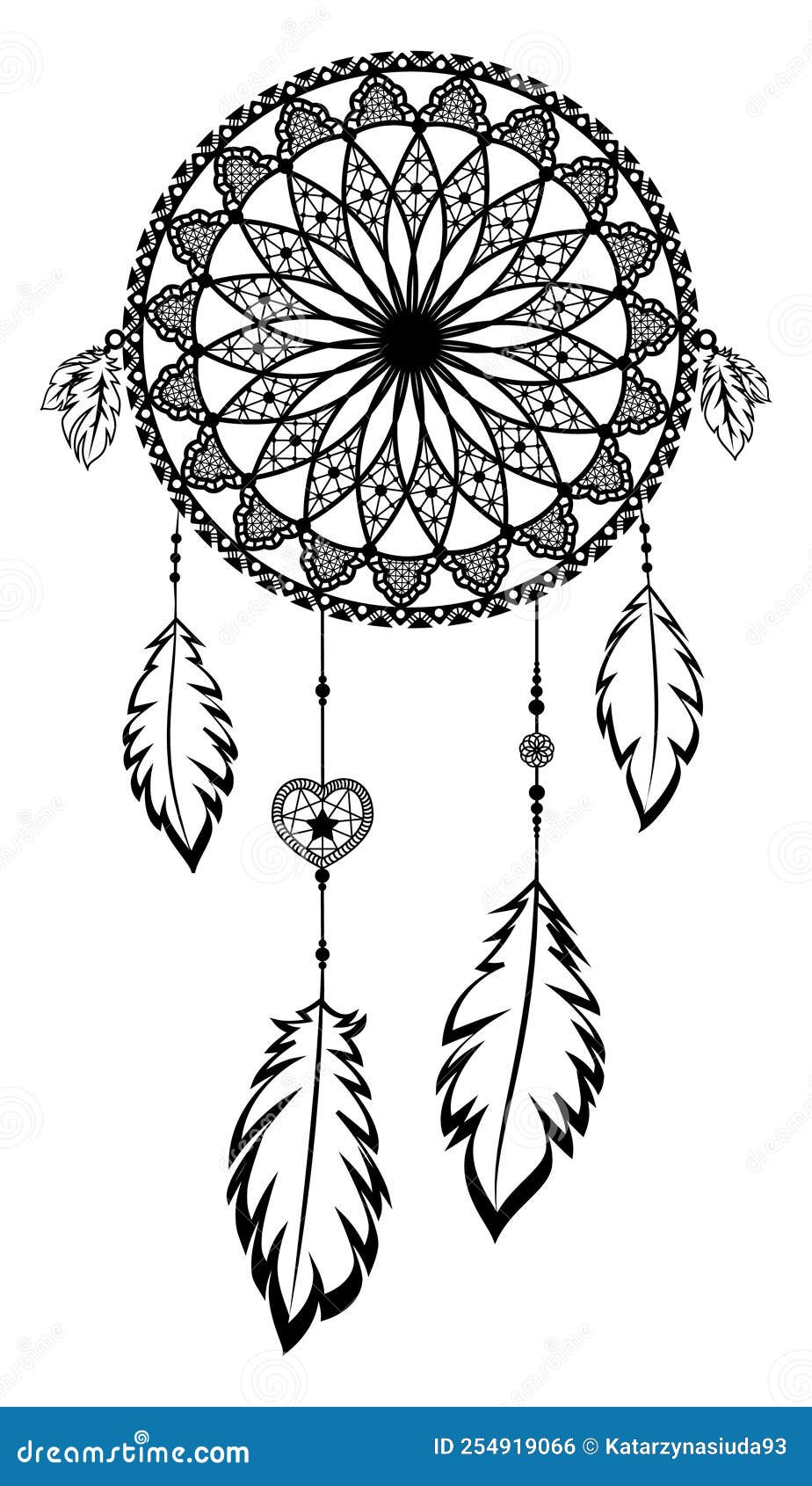 Dream Catcher. Simple Vector Design. Stock Vector - Illustration of ...