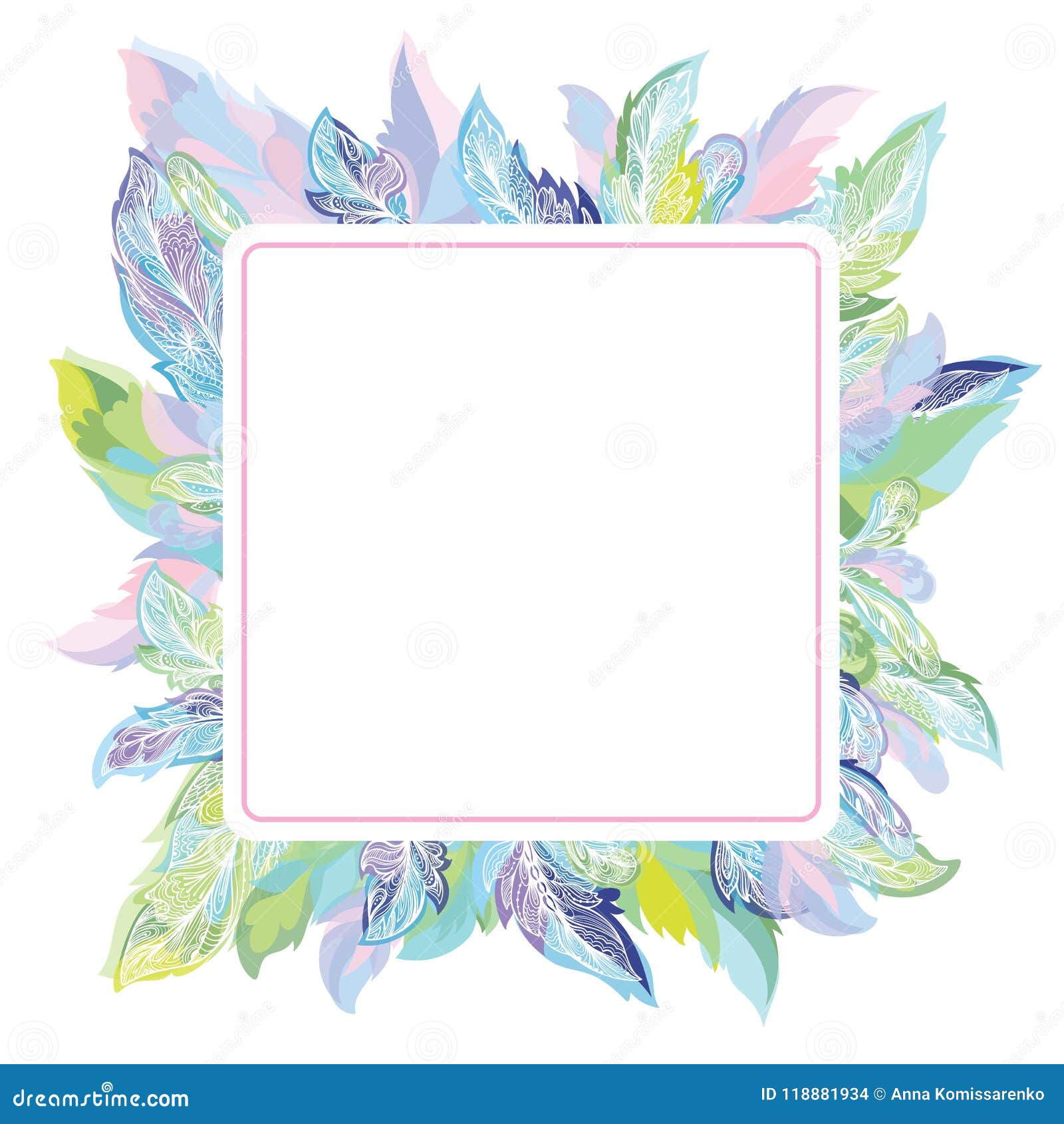 Tender Feather Frame stock vector. Illustration of element - 118881934