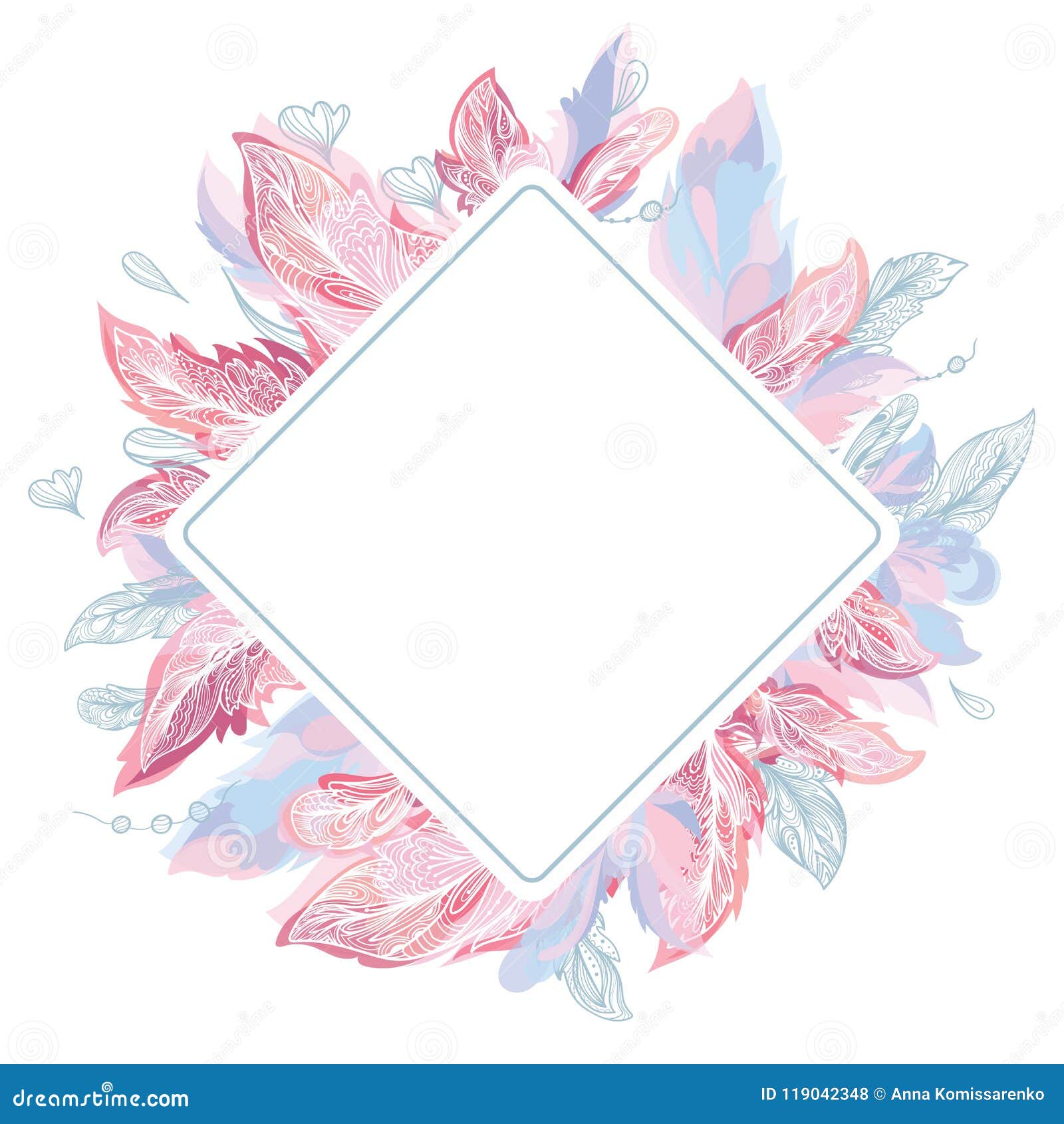 Tender Feather Frame stock vector. Illustration of element - 119042348