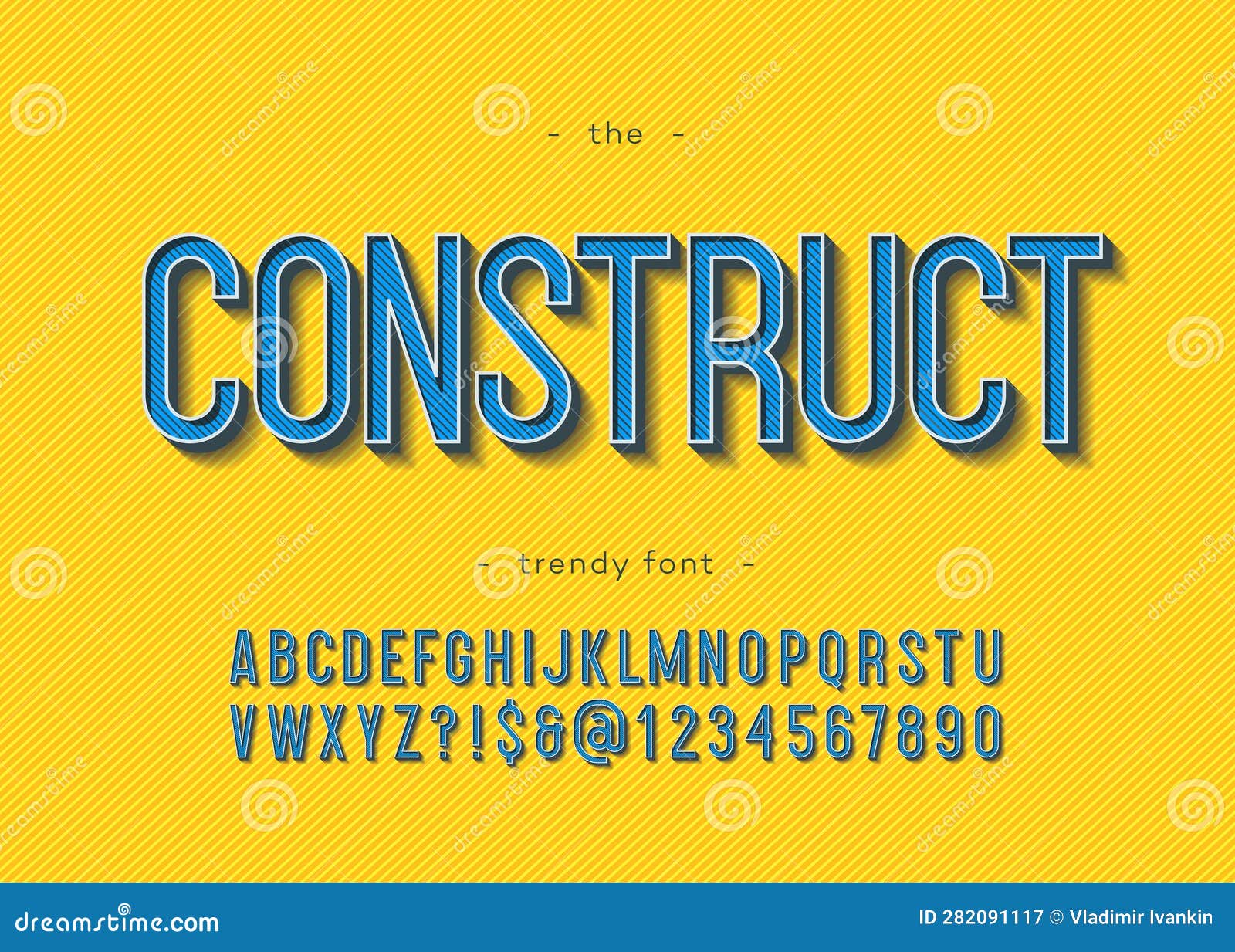 Construct Alphabet Font. Metal Letters And Numbers With Screws. Cartoon ...