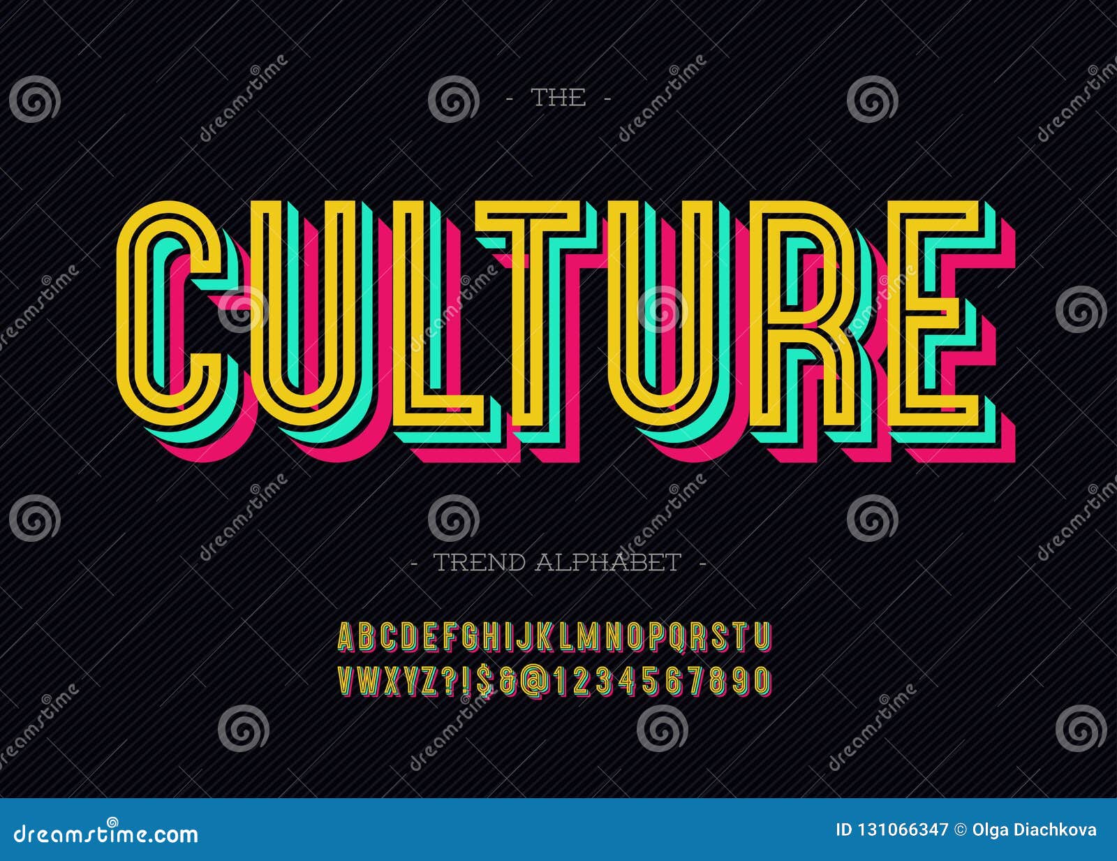 Vector Bold Culture Font Trendy Typography Color Style Stock Vector ... Vector Bold Culture Font Trendy Typography Color Style Stock Vector ...