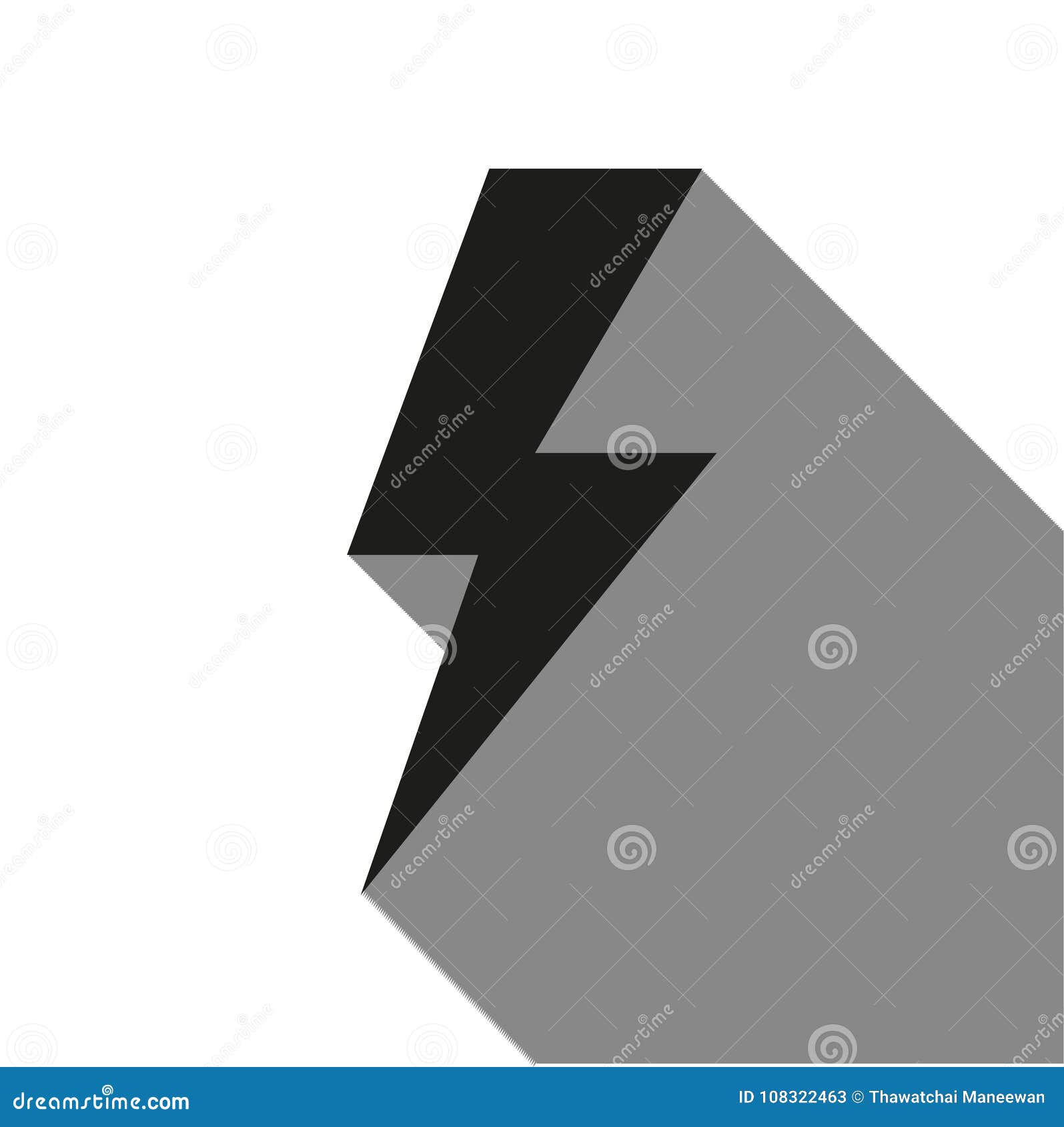 Vector of Bolt Icon with Long Shadow Stock Illustration - Illustration ...